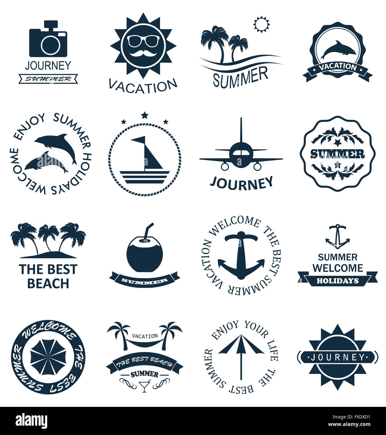 Collection Summer Labels Stock Vector Image & Art - Alamy