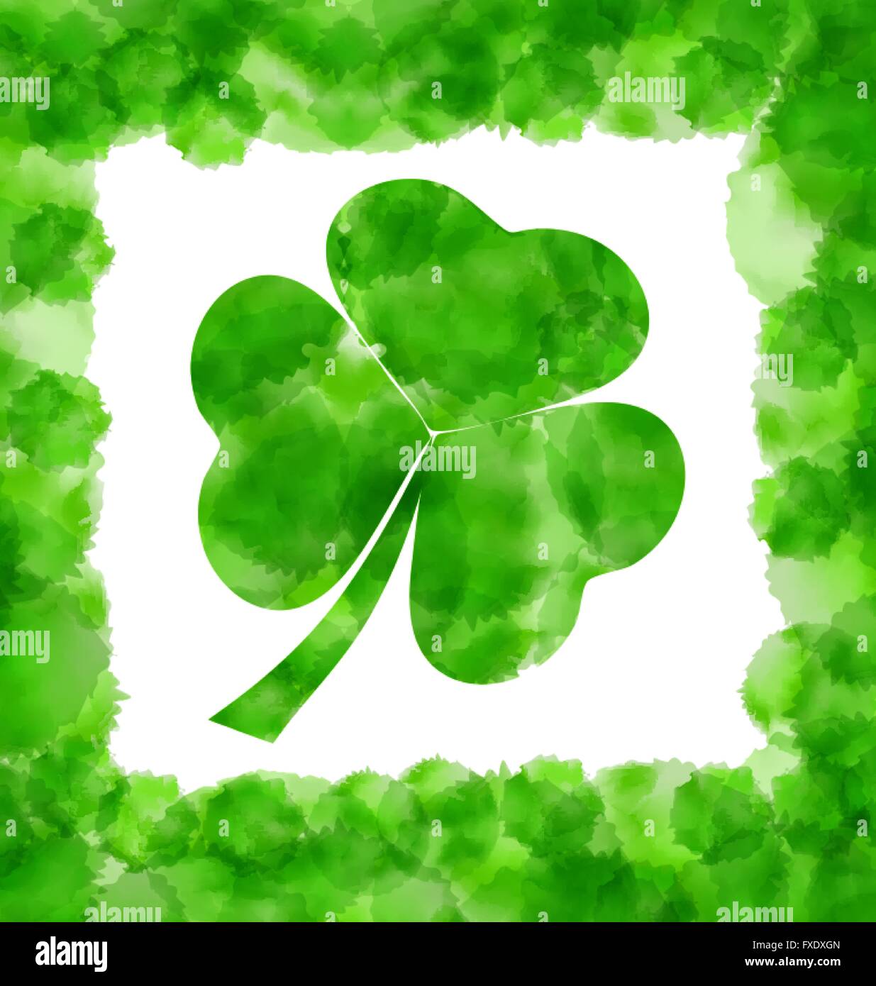 Green watercolor shamrock irish Stock Vector Images - Alamy