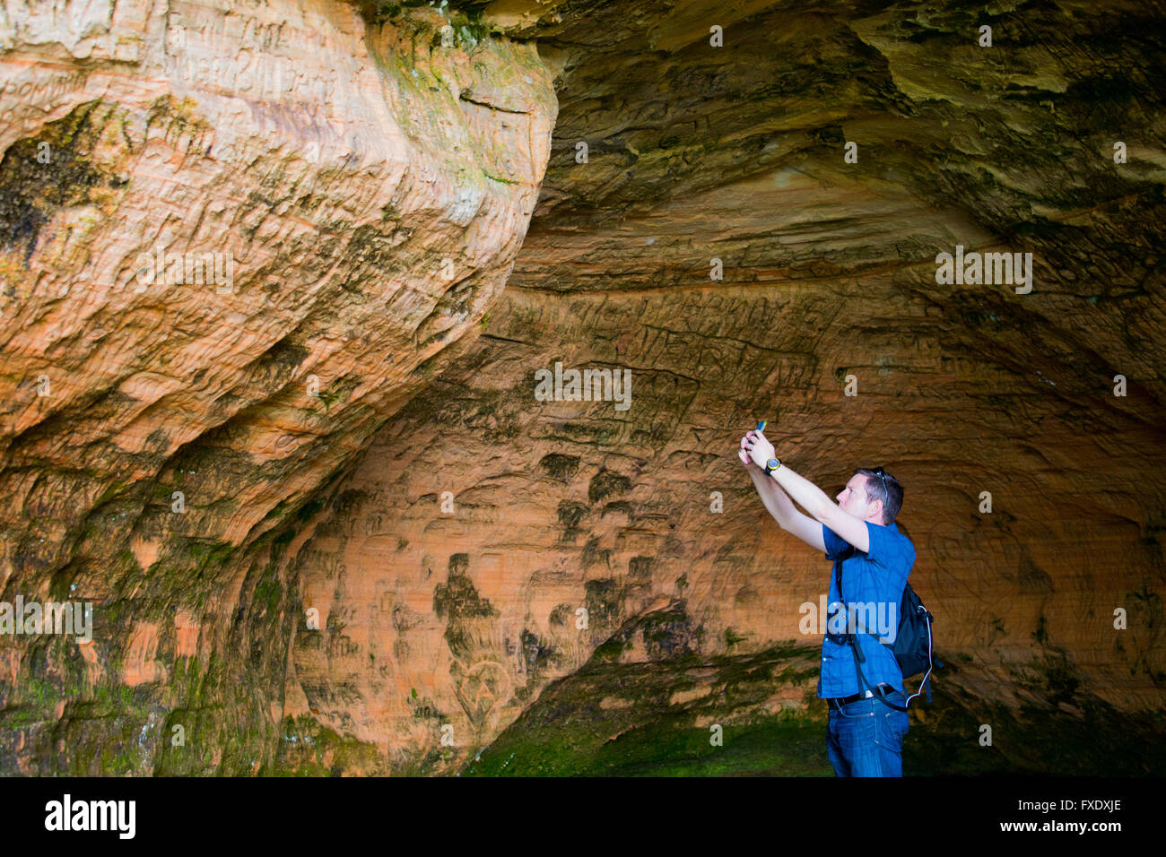 Gutmana Cave in Gauja National Park near Sigulda, Latvia Stock Photo ...