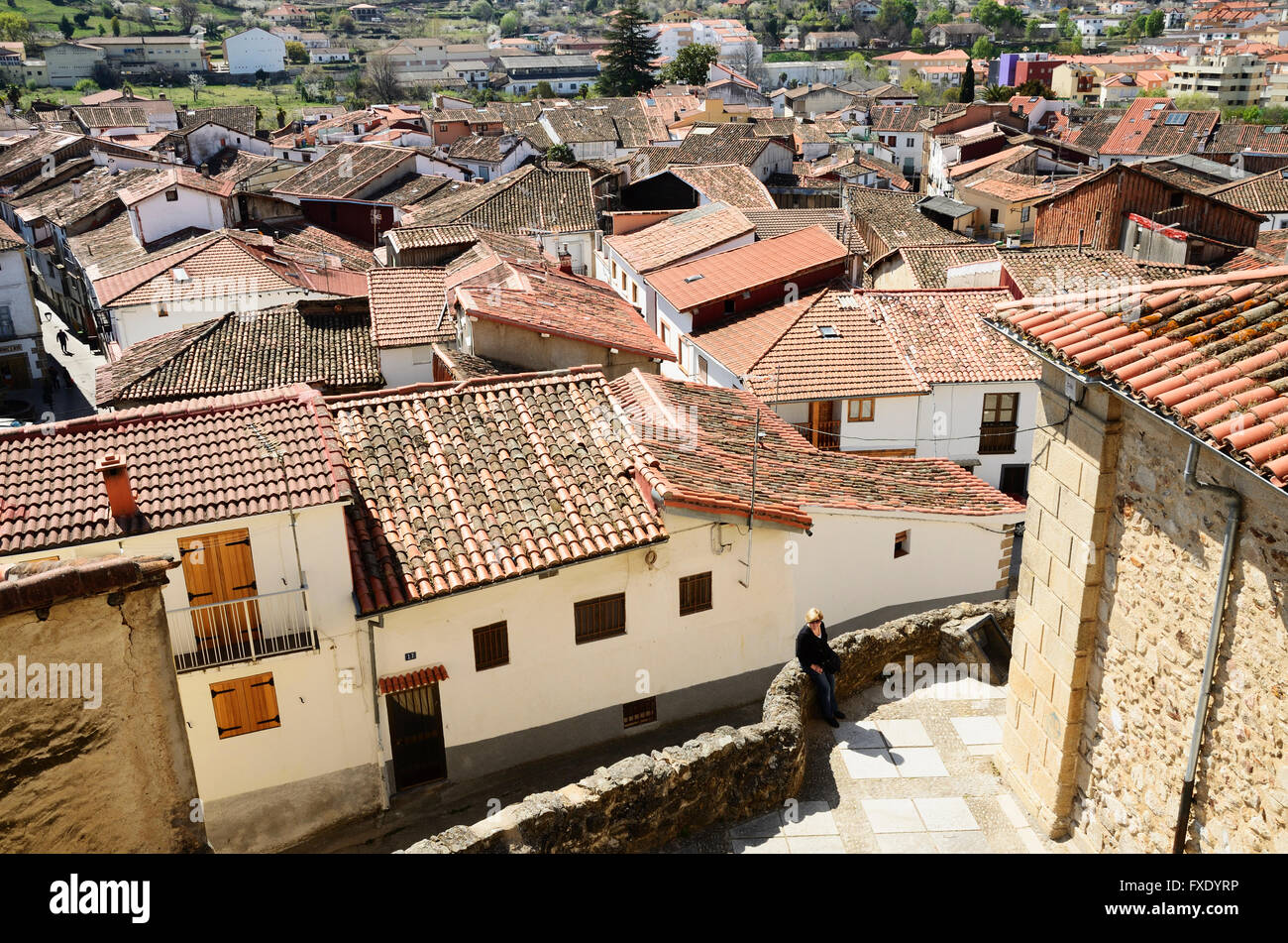 Roofs of the village of Hervas from the church of Santa Maria. Hervás ...