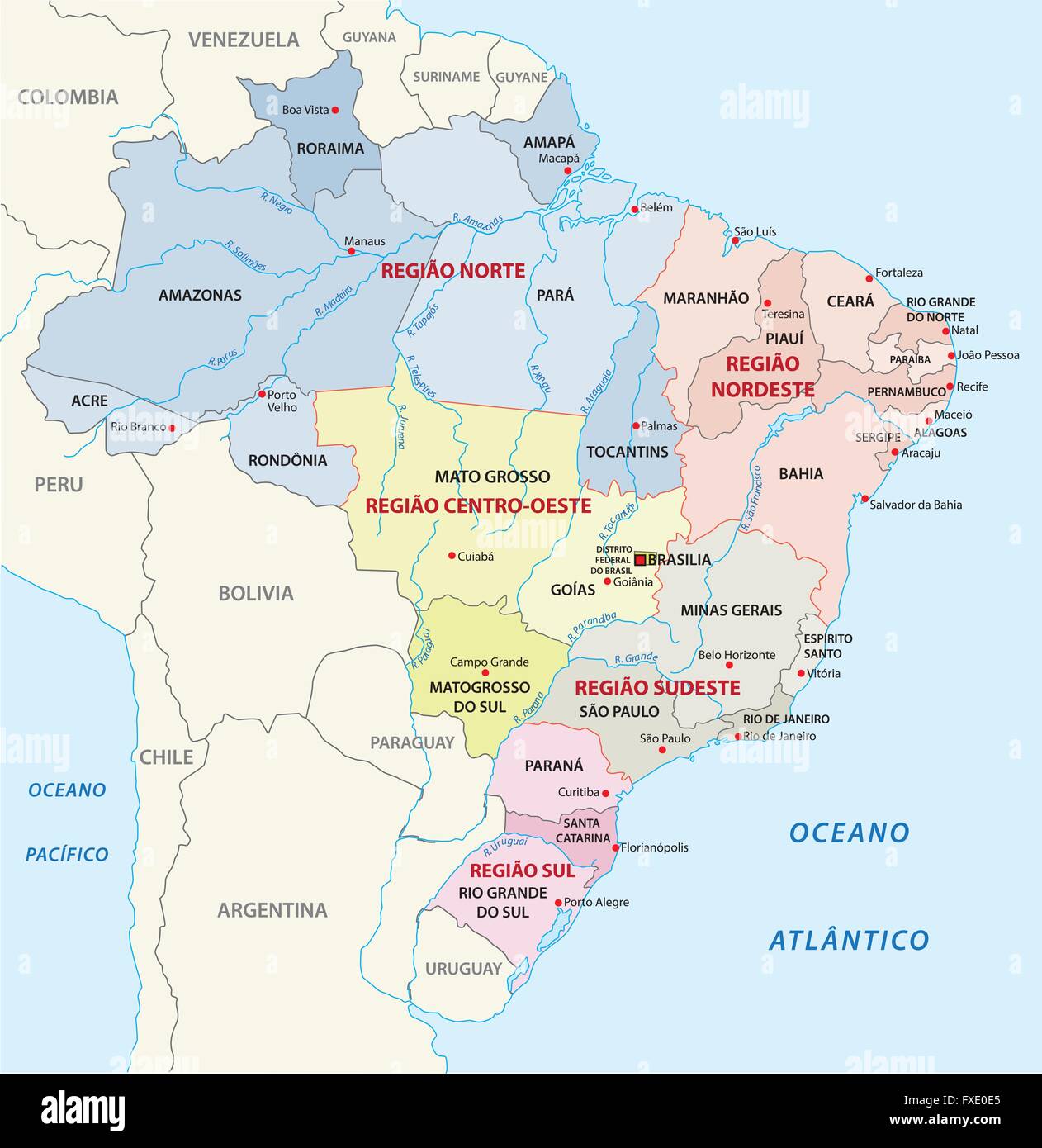 Brazil map hi-res stock photography and images - Alamy