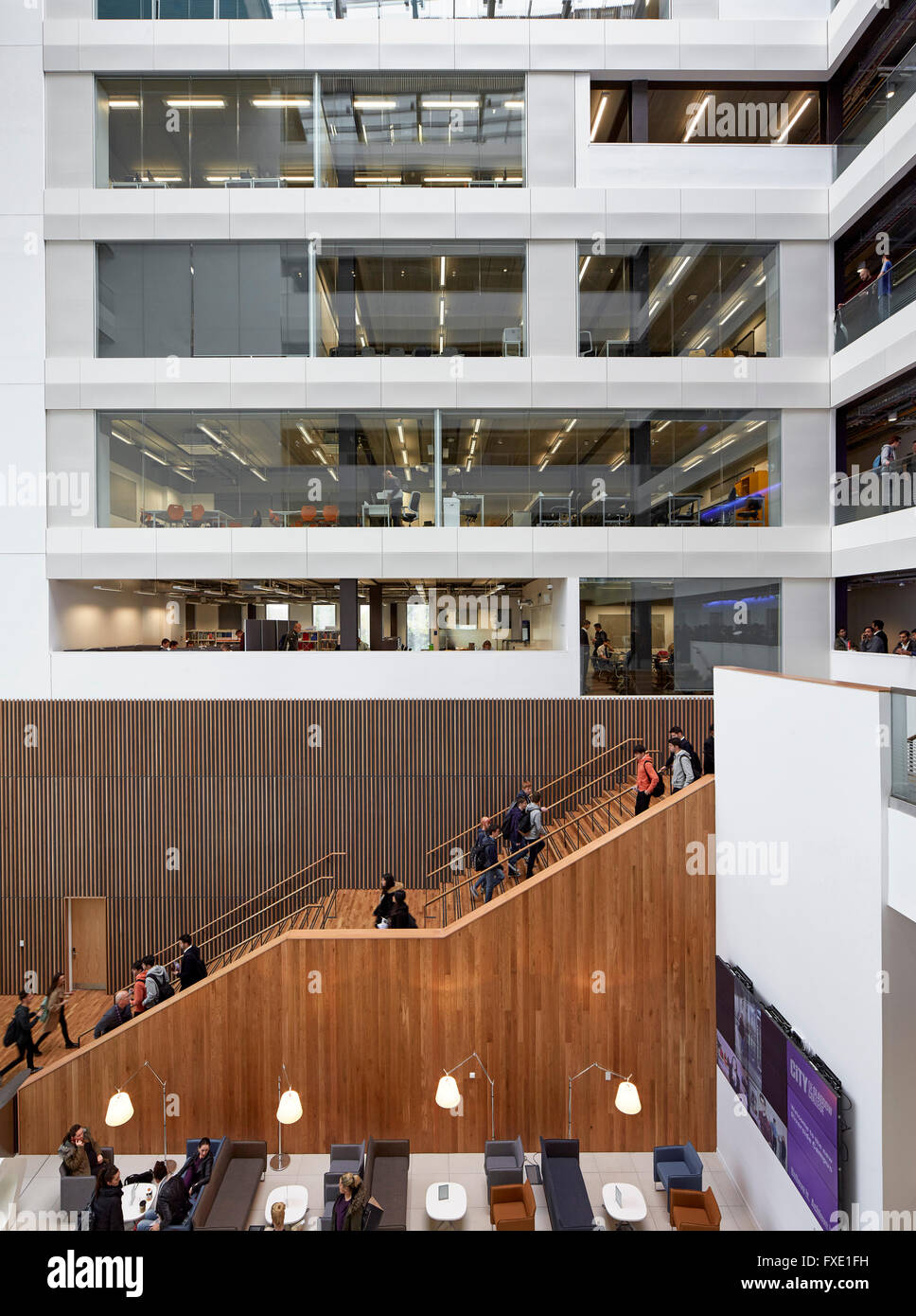 Side interior view of main atrium space. City of Glasgow College ...