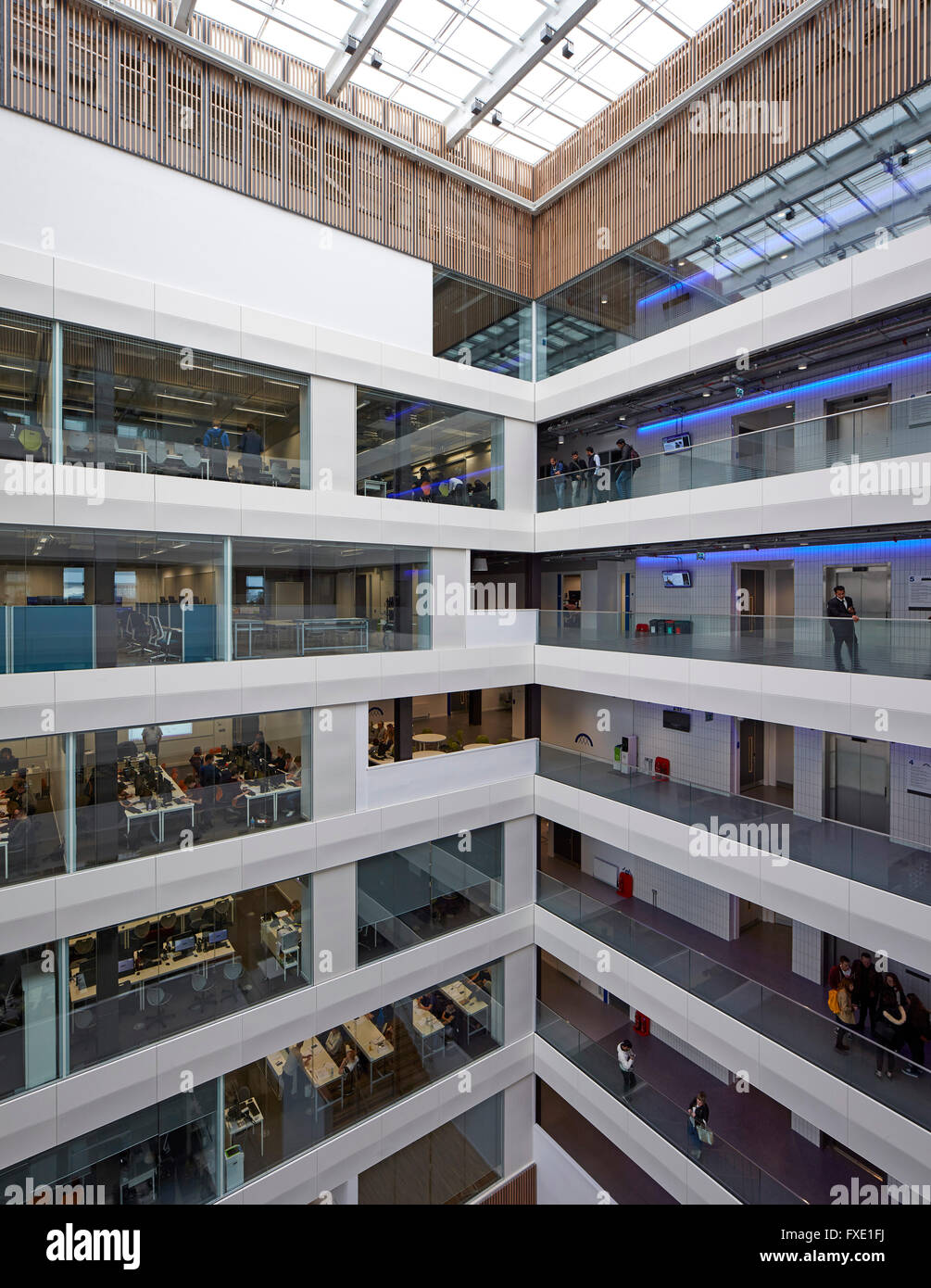 Side interior view of main atrium space. City of Glasgow College ...