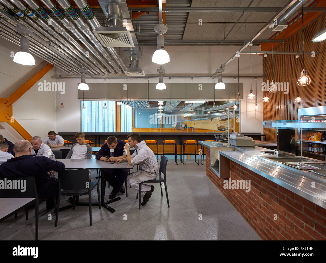 Interior view of engineering workshop cafe. City of Glasgow College ...
