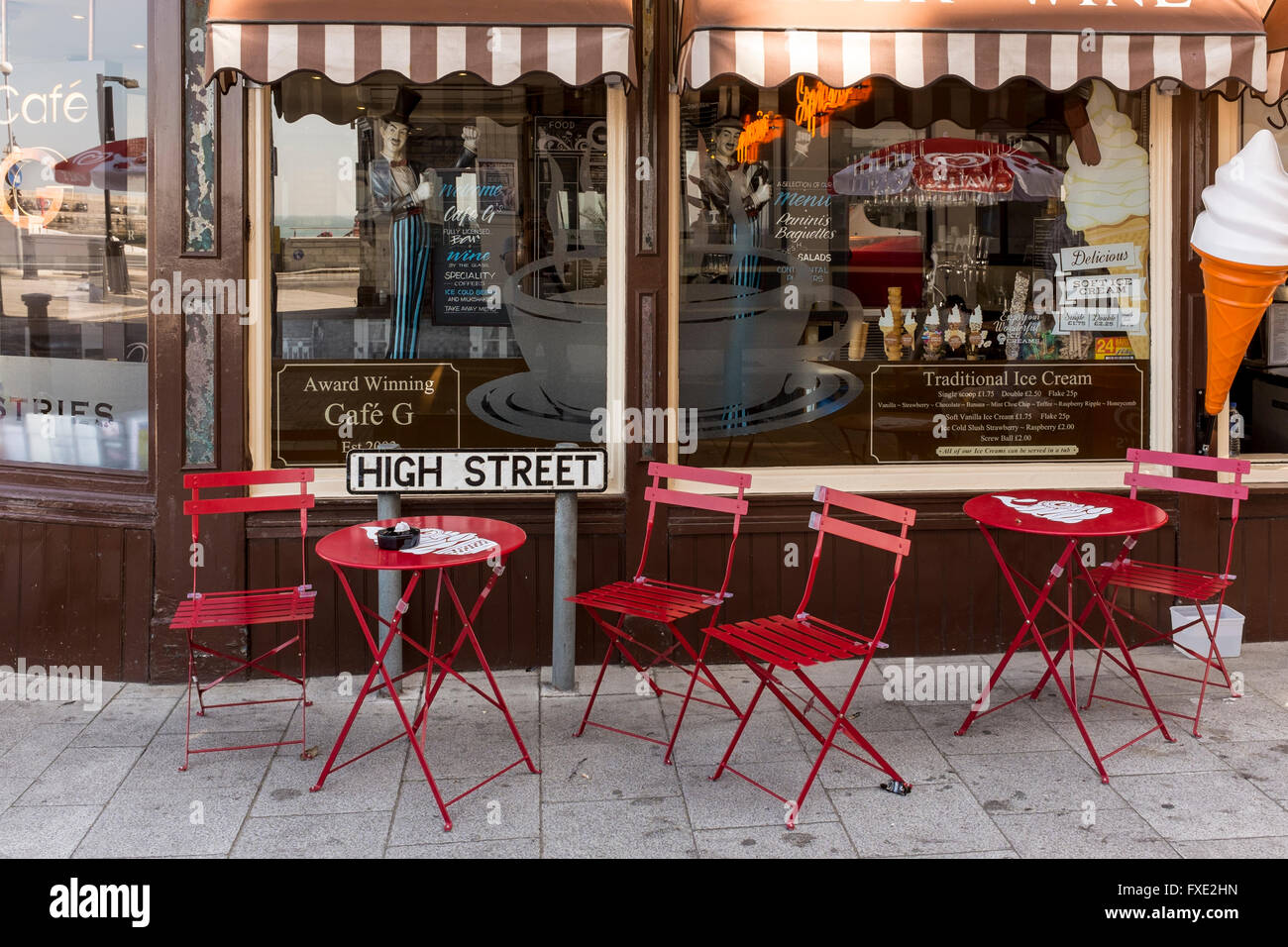 A cafe on High Street, UK Stock Photo - Alamy
