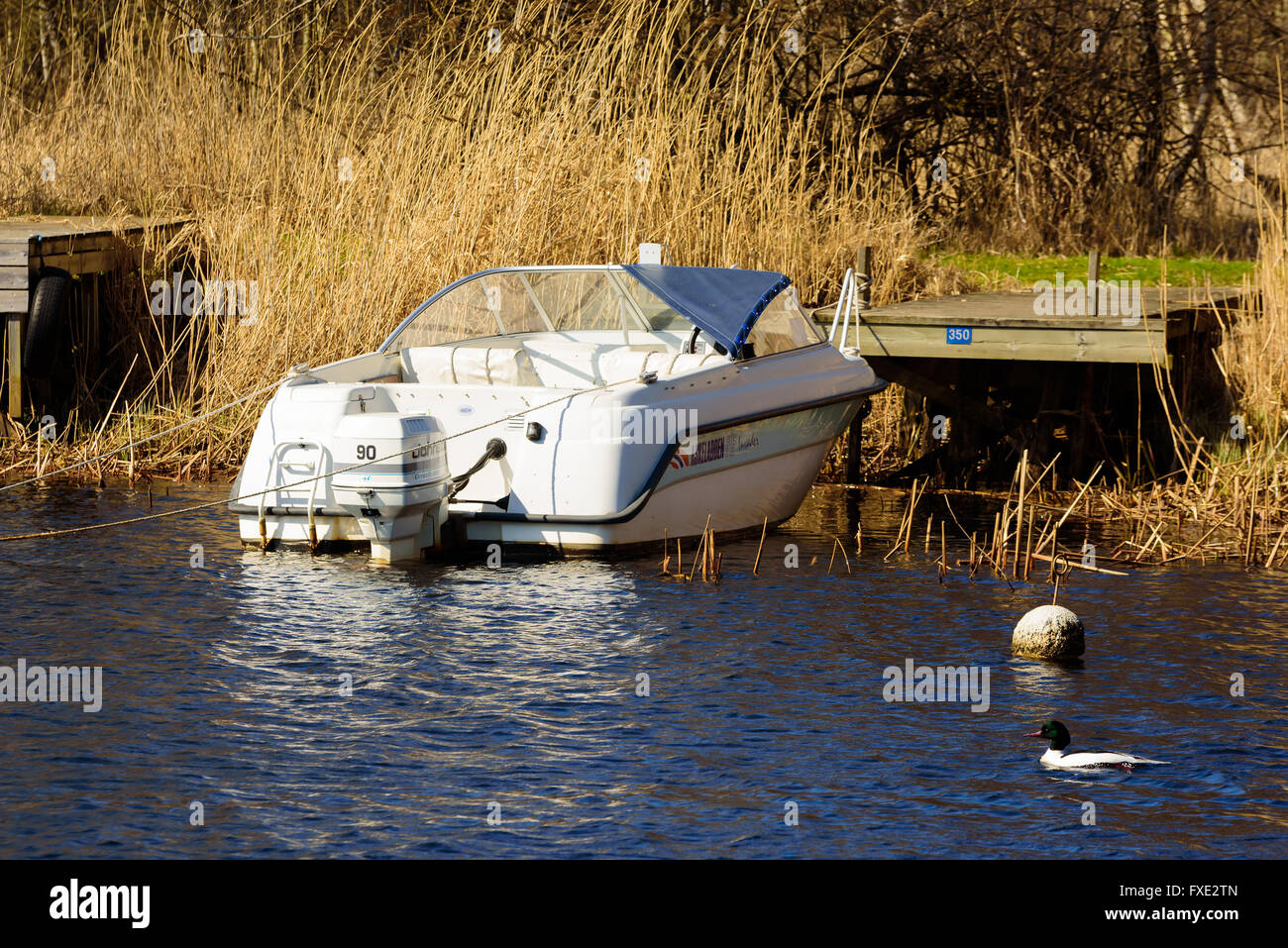 Lyckeby, Sweden - April 7, 2016: White Askeladden 515 open motorboat ...