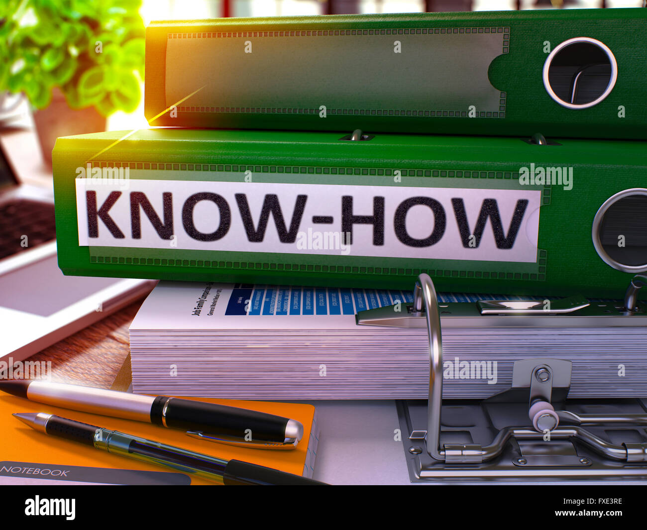 Green Ring Binder with Inscription Know-How Stock Photo - Alamy