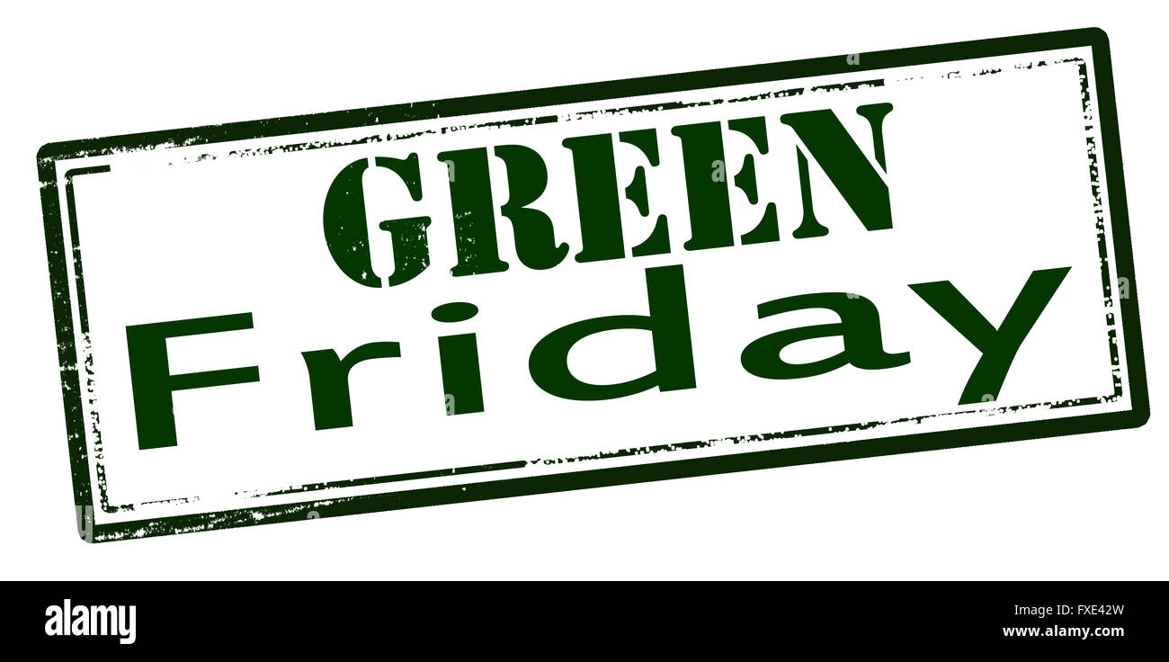 Rubber stamp with text green Friday inside, vector illustration Stock ...