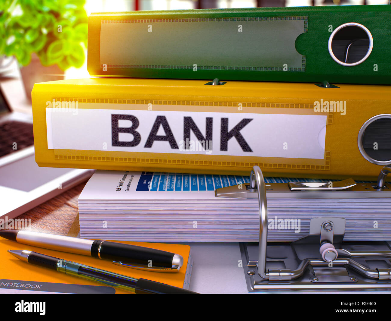 Yellow Ring Binder with Inscription Bank Stock Photo - Alamy