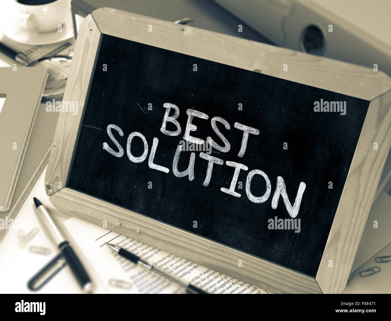 Best Solution Handwritten by White Chalk on a Blackboard Stock Photo ...