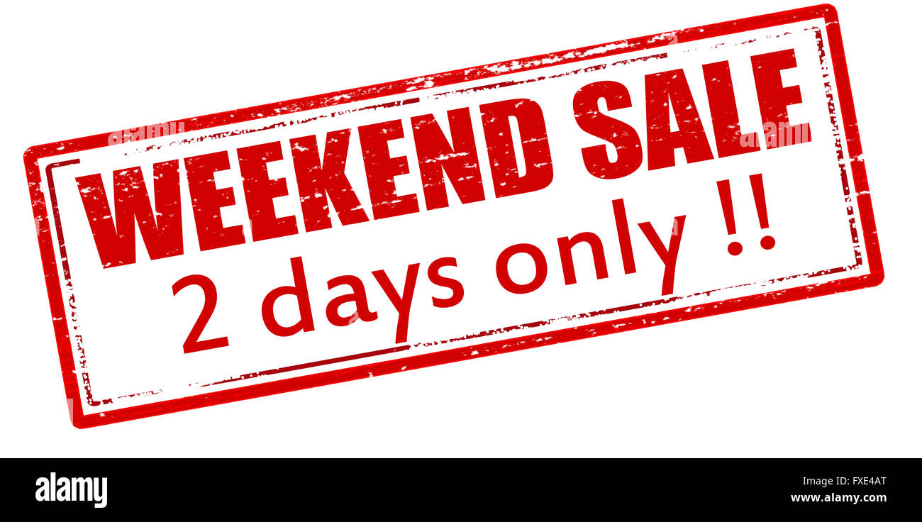 Rubber stamp with text weekend sale two days only inside, vector ...
