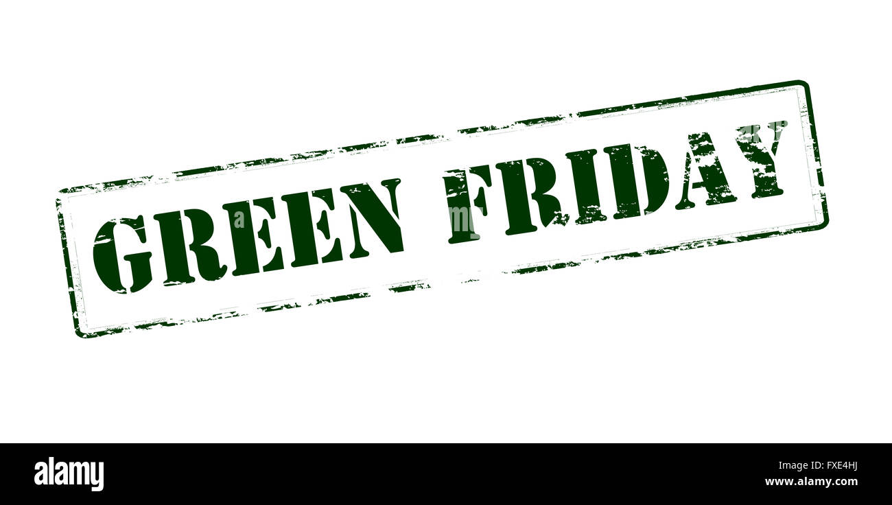Rubber stamp with text green Friday inside, vector illustration Stock ...