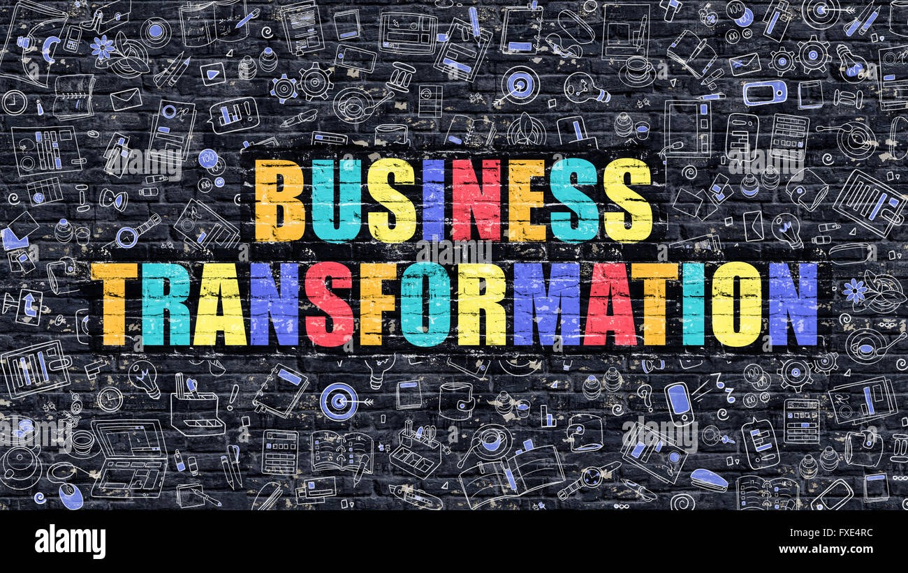 Business Transformation Concept with Doodle Design Icons Stock Photo ...
