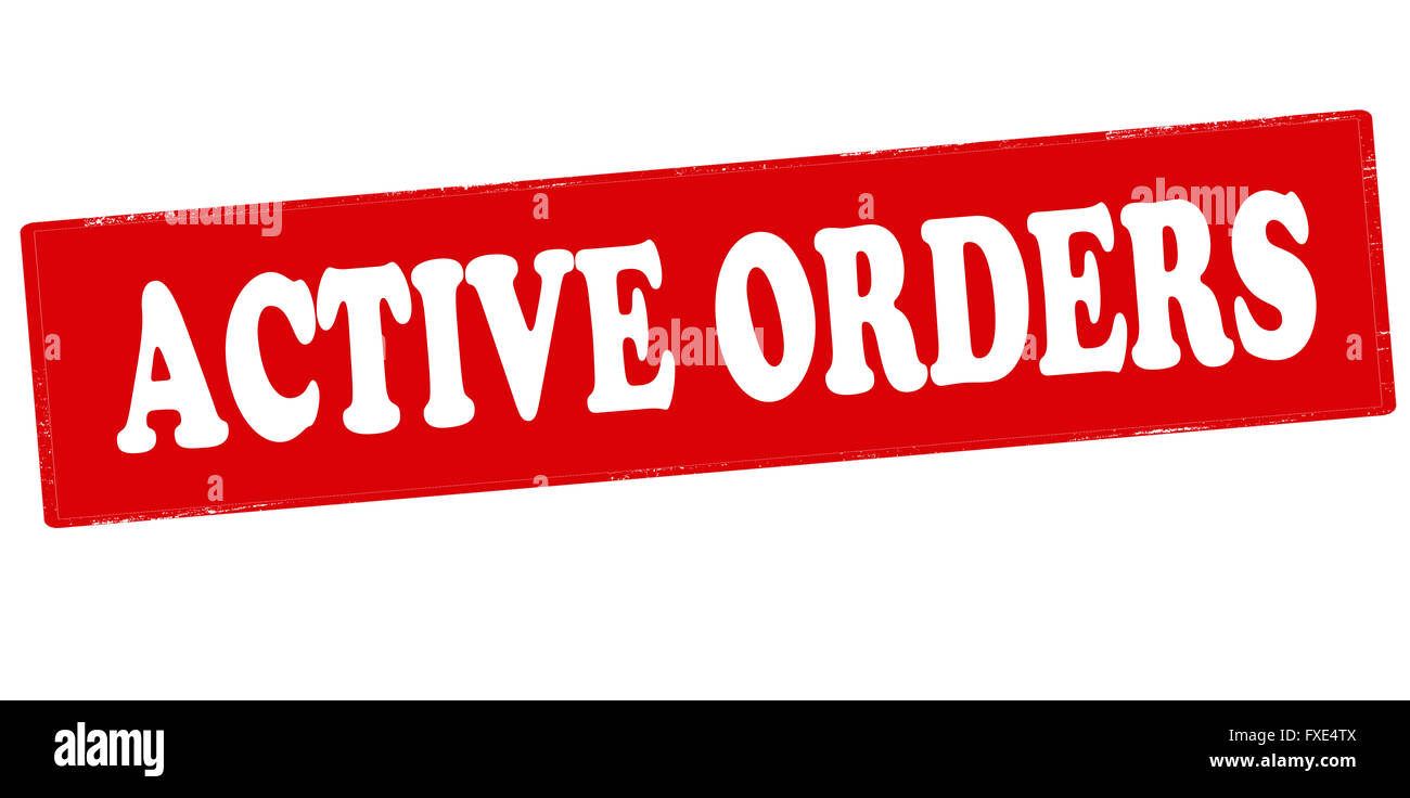 Rubber stamp with text active orders inside, vector illustration` Stock ...