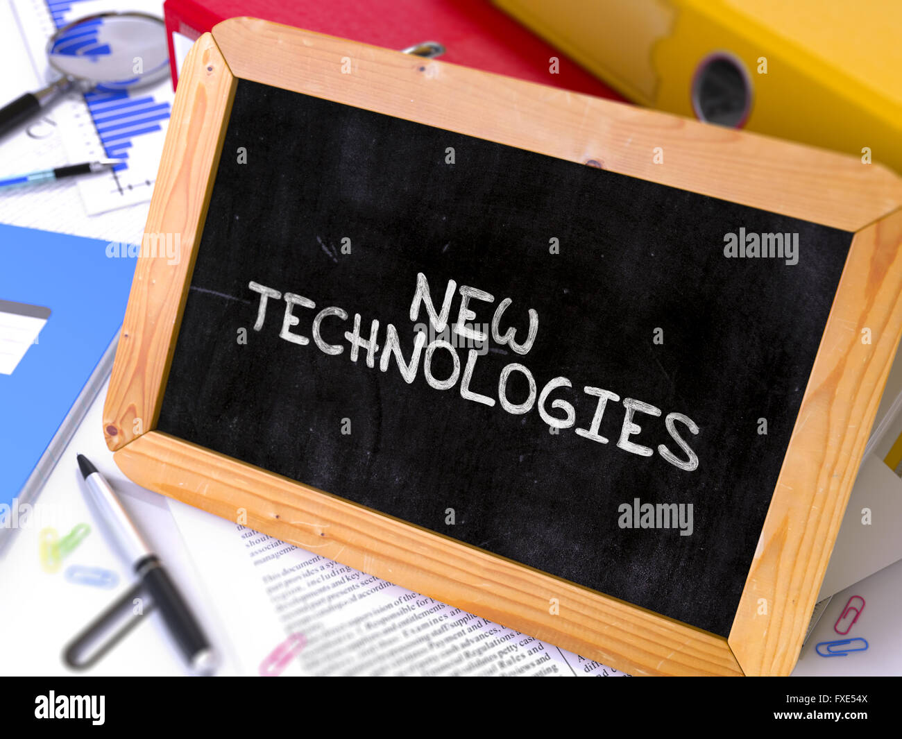 New Technologies Handwritten by White Chalk on a Blackboard Stock Photo ...