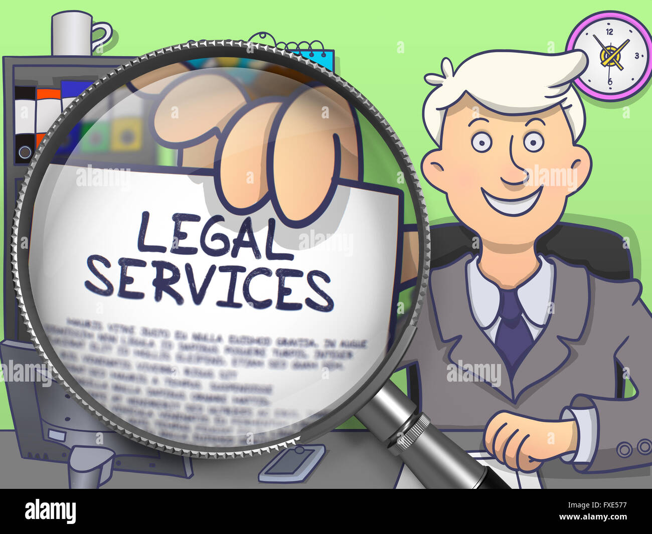 Legal Services through Lens. Doodle Concept Stock Photo - Alamy