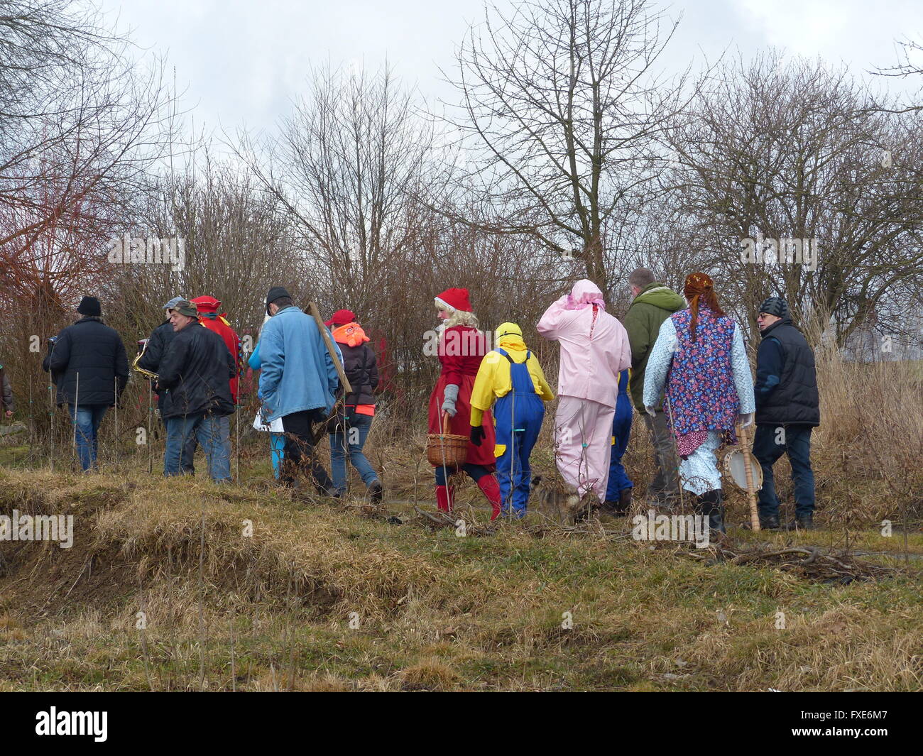 village carnival, people dressed up, mask, fun, tradition Stock Photo ...