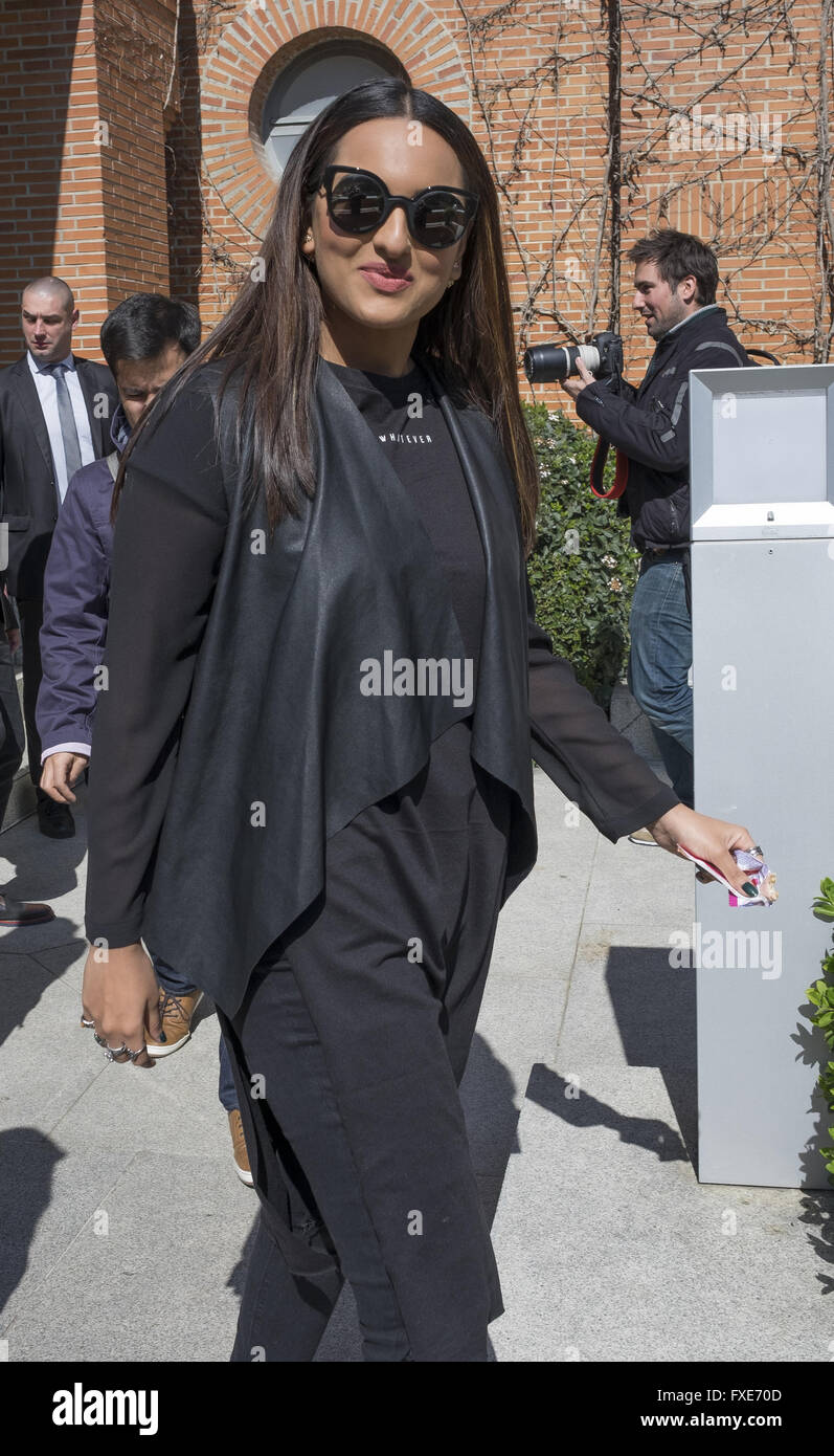 Indian actress Sonakshi Sinha at a Bollywood Oscars press conference in ...