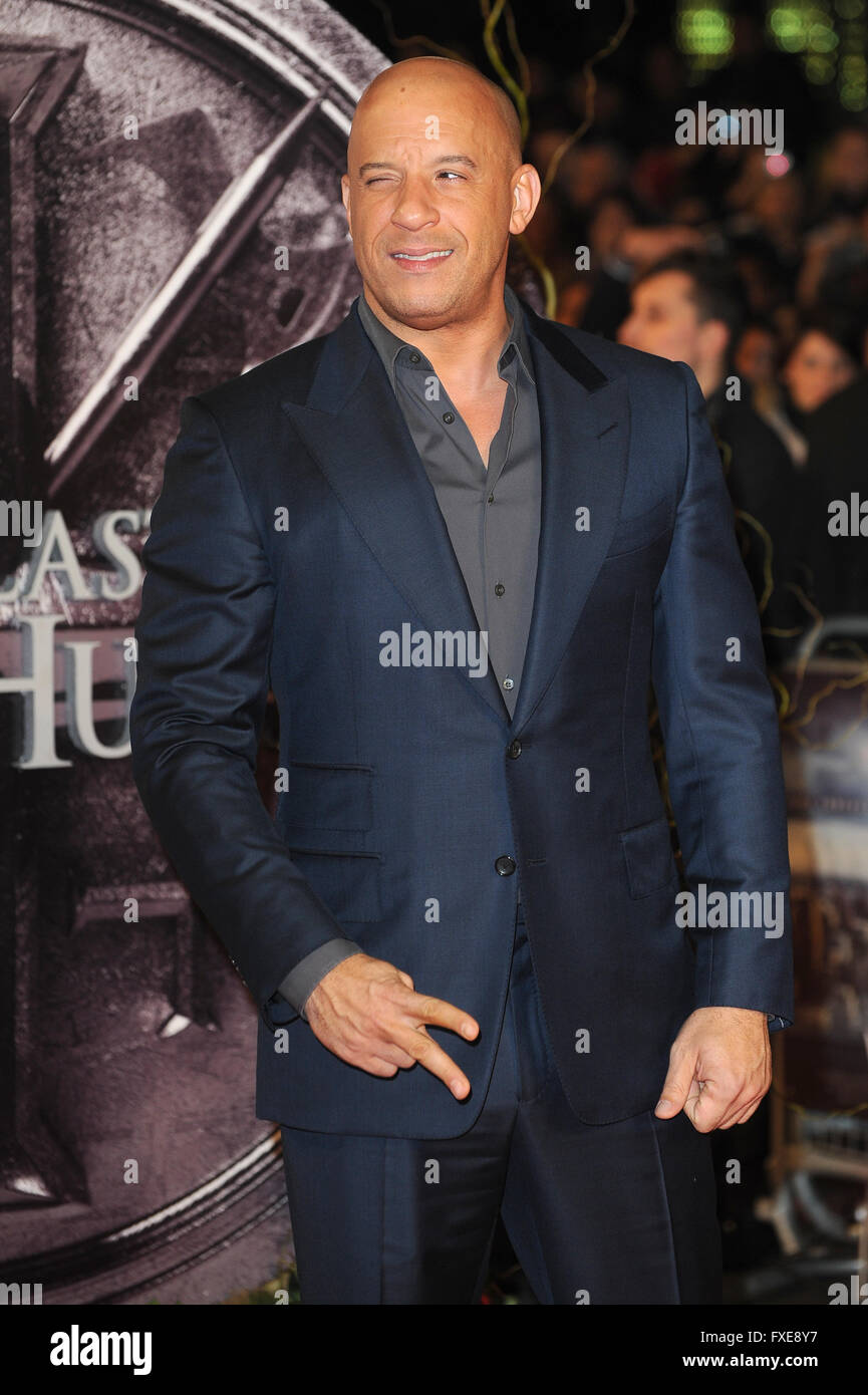 Vin Diesel attends the UK Premiere of The Last Witch Hunter at Empire ...