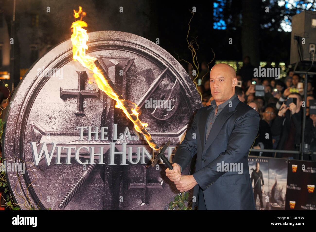 Vin Diesel attends the UK Premiere of The Last Witch Hunter at Empire ...