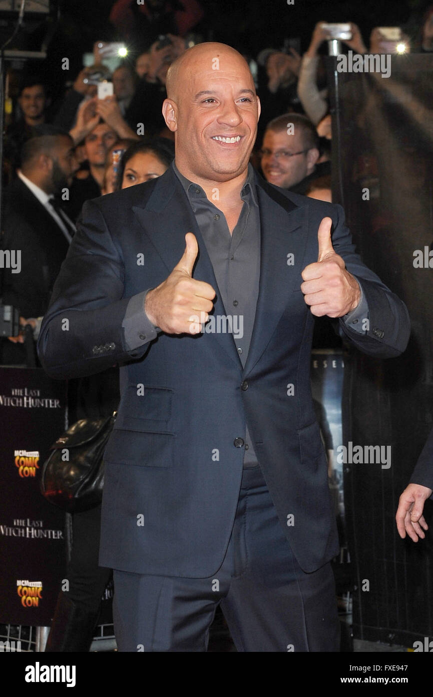 Vin Diesel attends the UK Premiere of The Last Witch Hunter at Empire ...