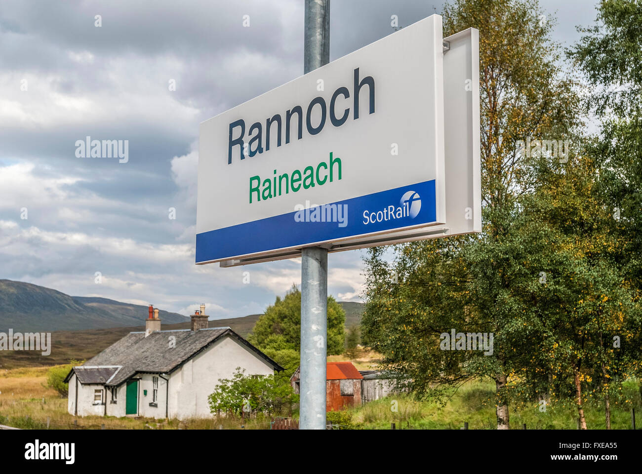 Rannoch station. Scotrail . Highland. Scotland. sign Stock Photo - Alamy