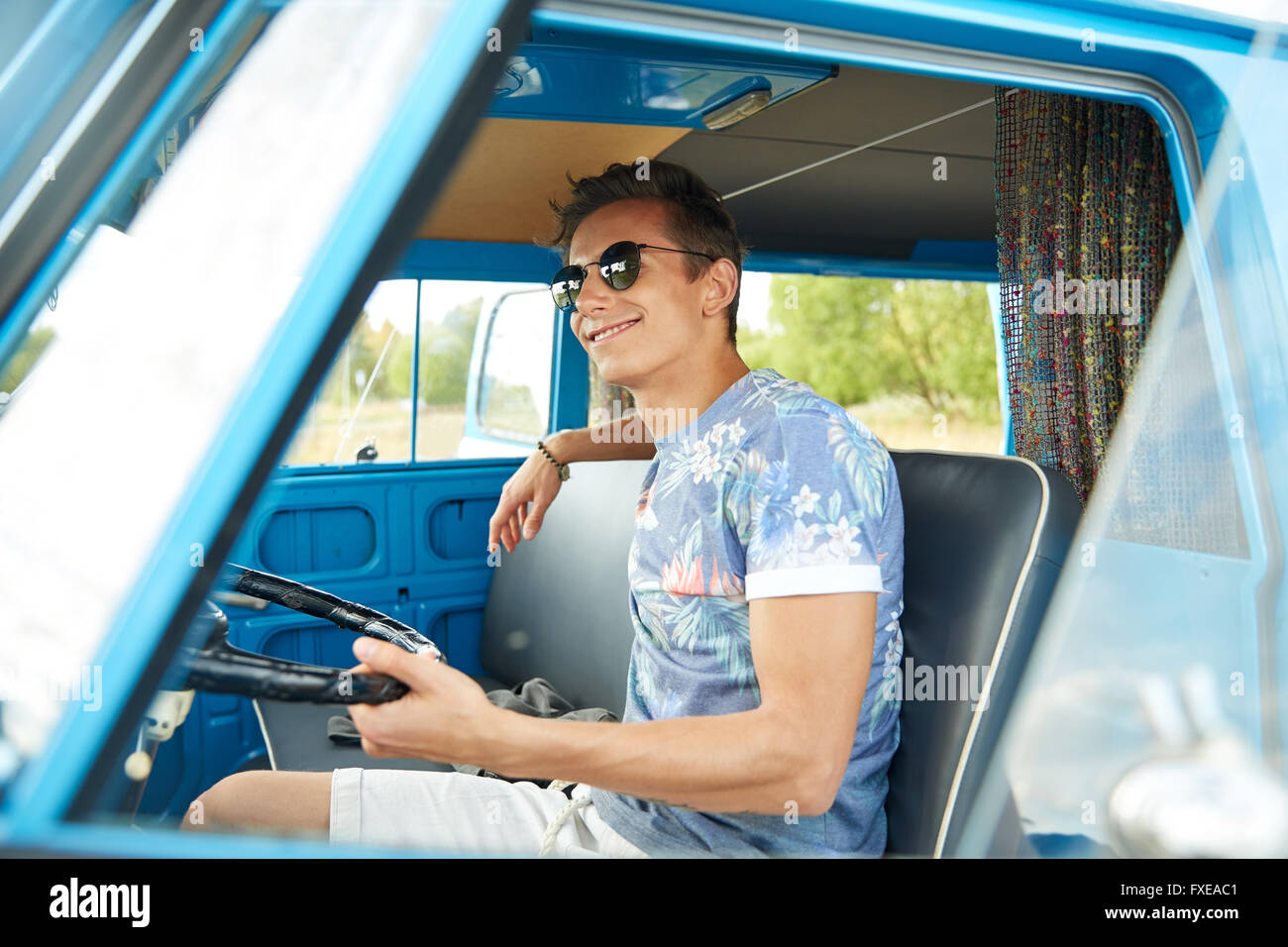 Vintage man and boy and van hi-res stock photography and images - Alamy