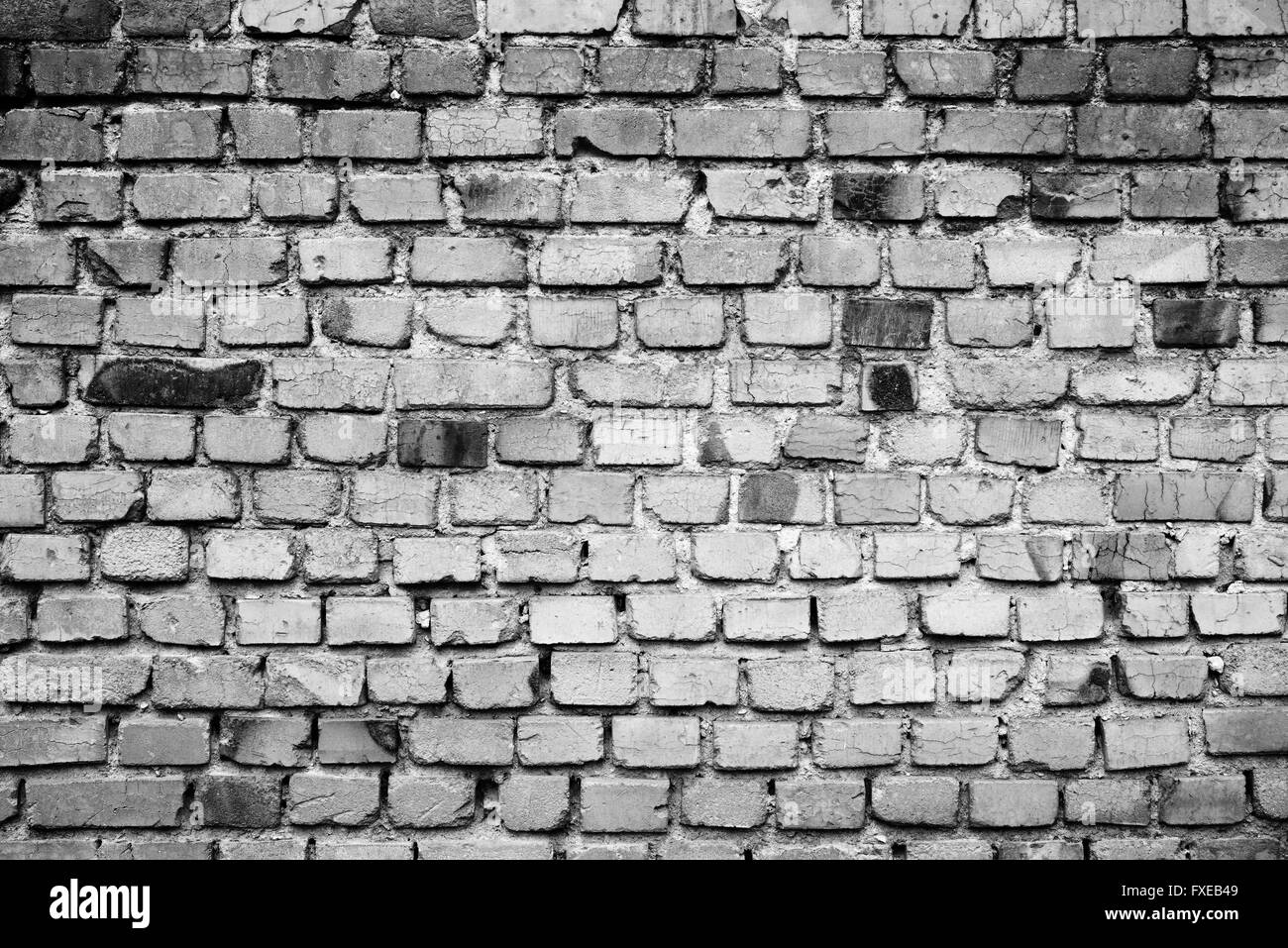 Black and white old brick wall Stock Photo - Alamy