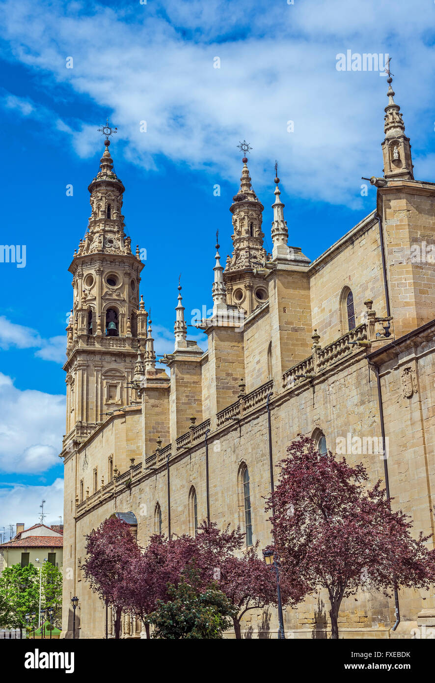 Lateral facade of Co-cathedral de Santa Maria de la Redonda in Calle ...