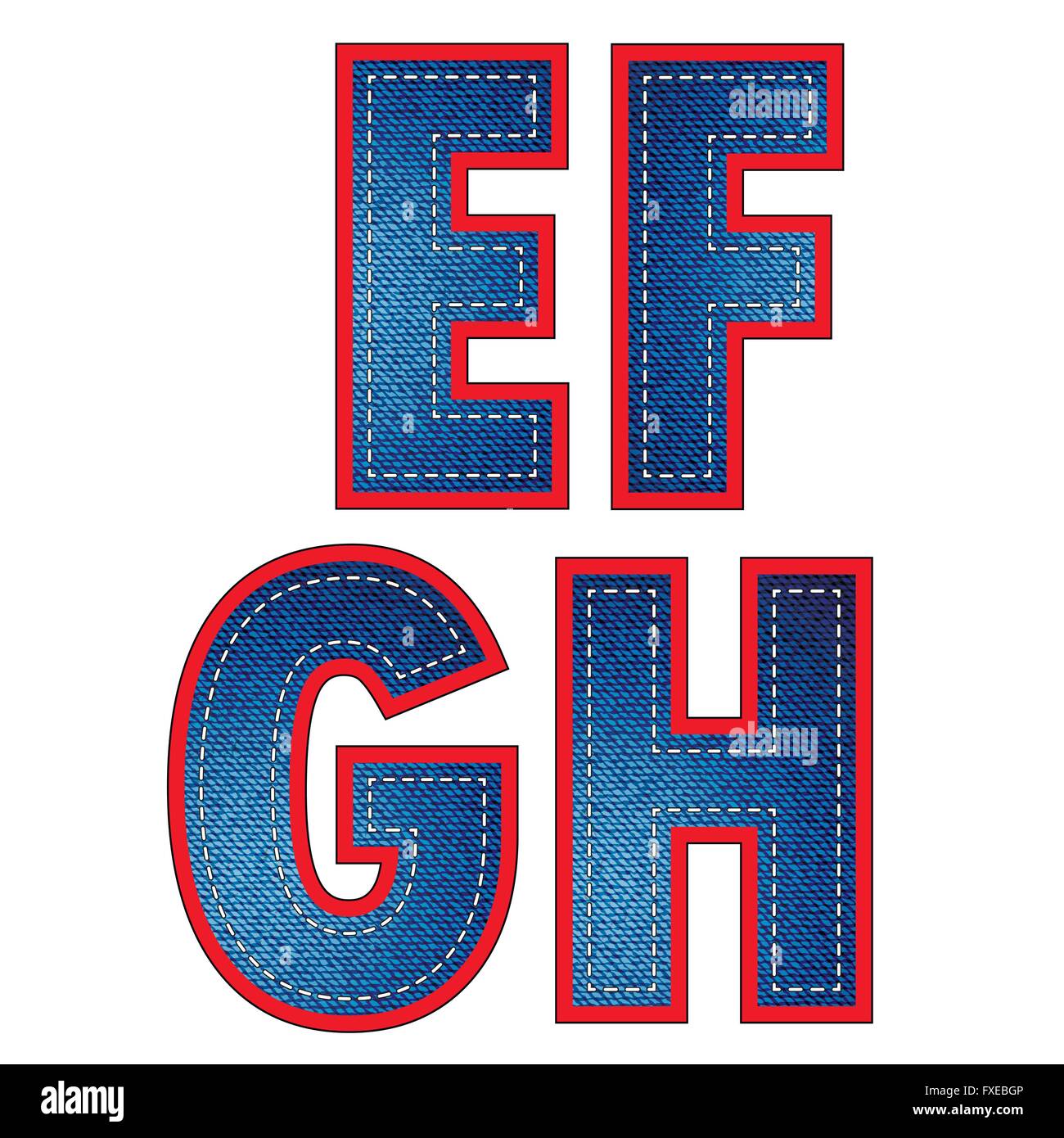 Set of Jeans Letters Stock Vector Image & Art - Alamy