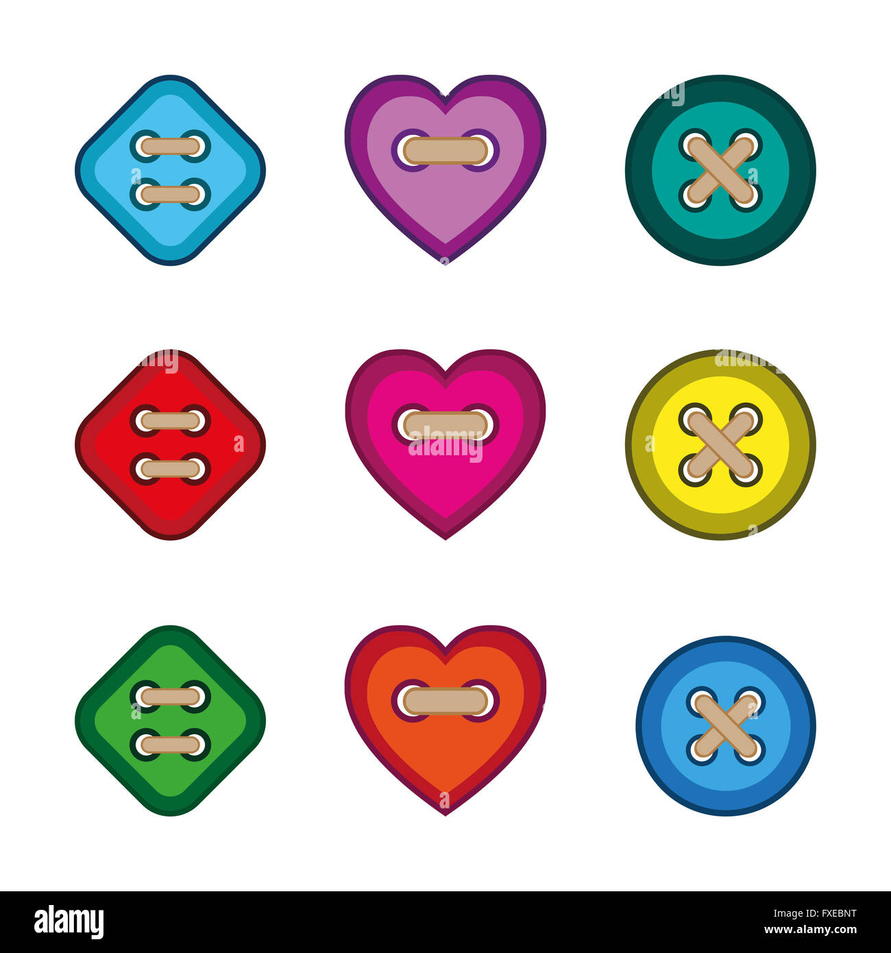 illustration. Bright colors buttons on white background Stock Photo - Alamy