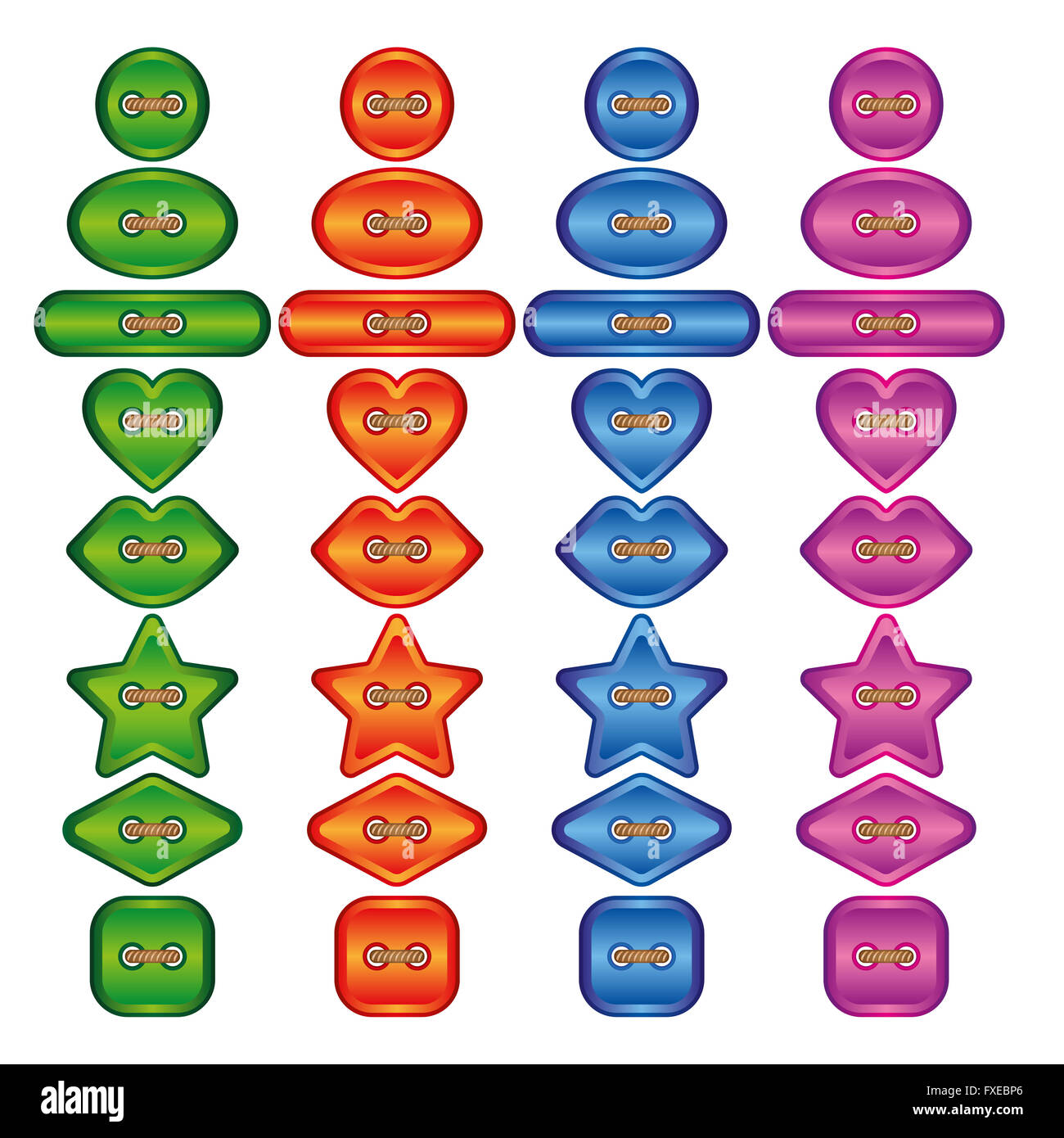 illustration. Bright colors buttons on white background Stock Photo - Alamy