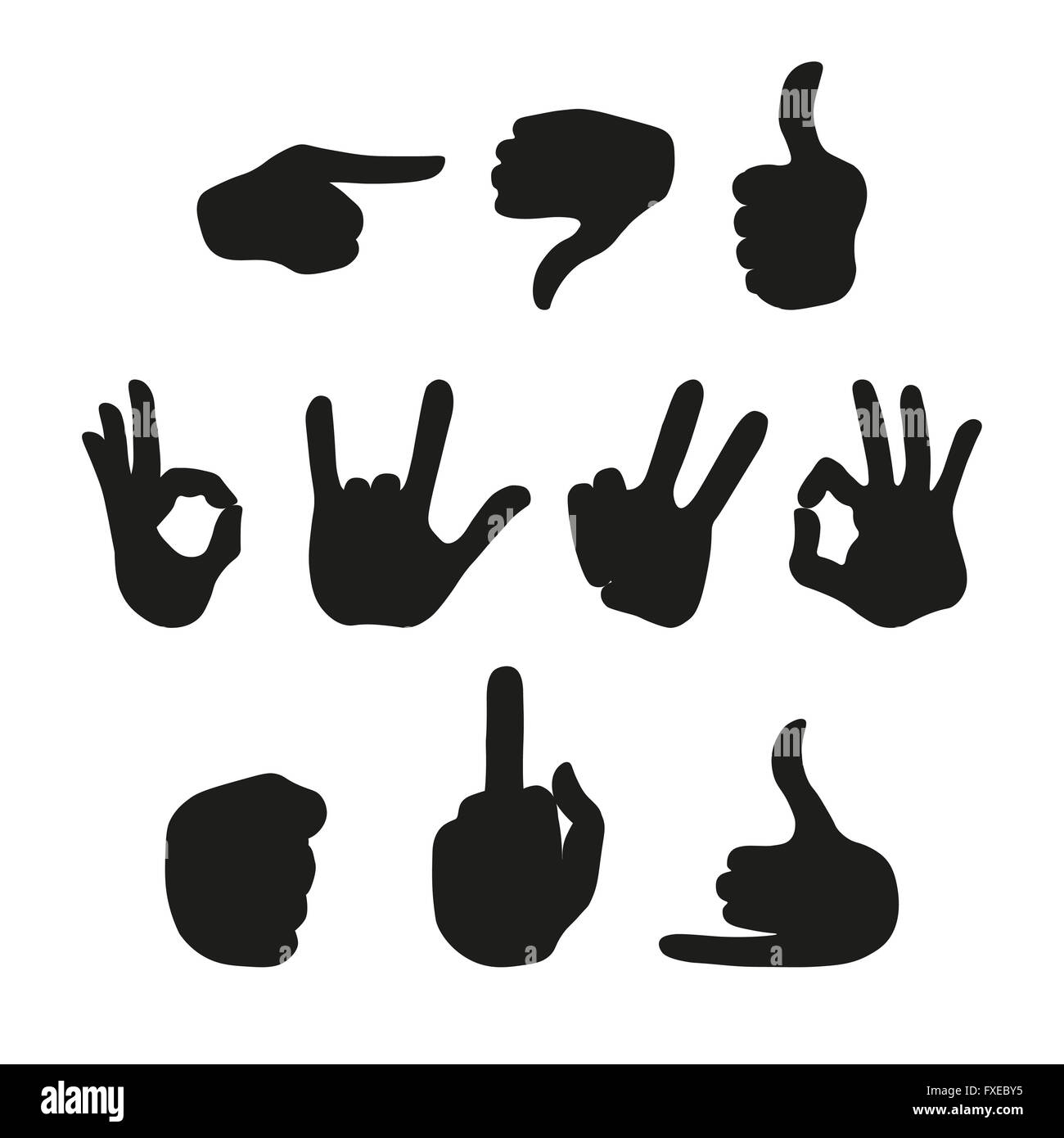 Hand gestures icons hi-res stock photography and images - Alamy