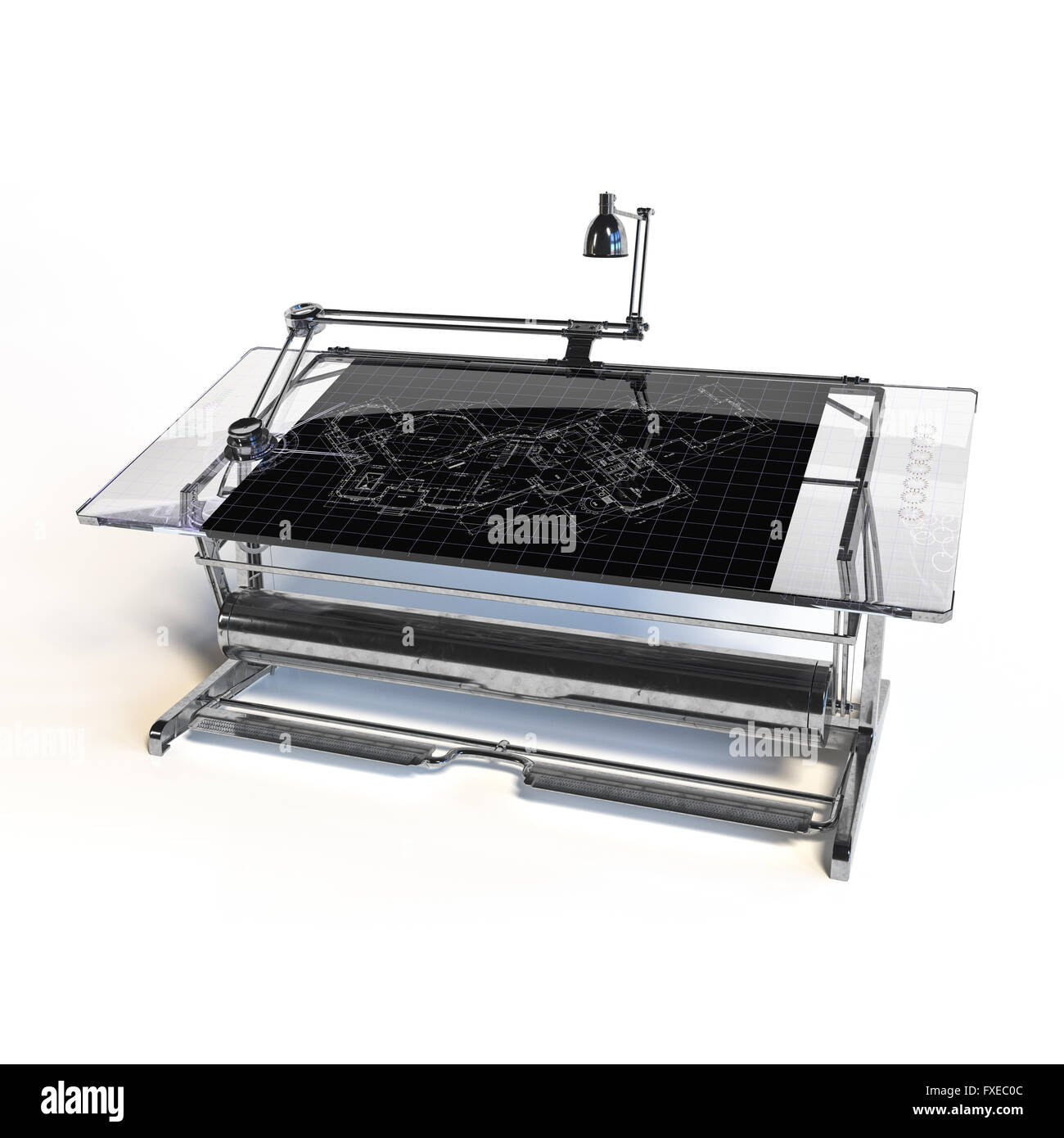 Design Drawing Table desk - 3d render - illustration Stock Photo - Alamy