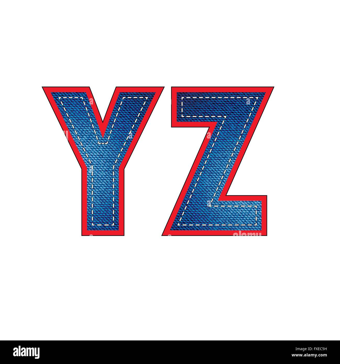 Letter alphabet blue jeans Stock Vector Images - Alamy