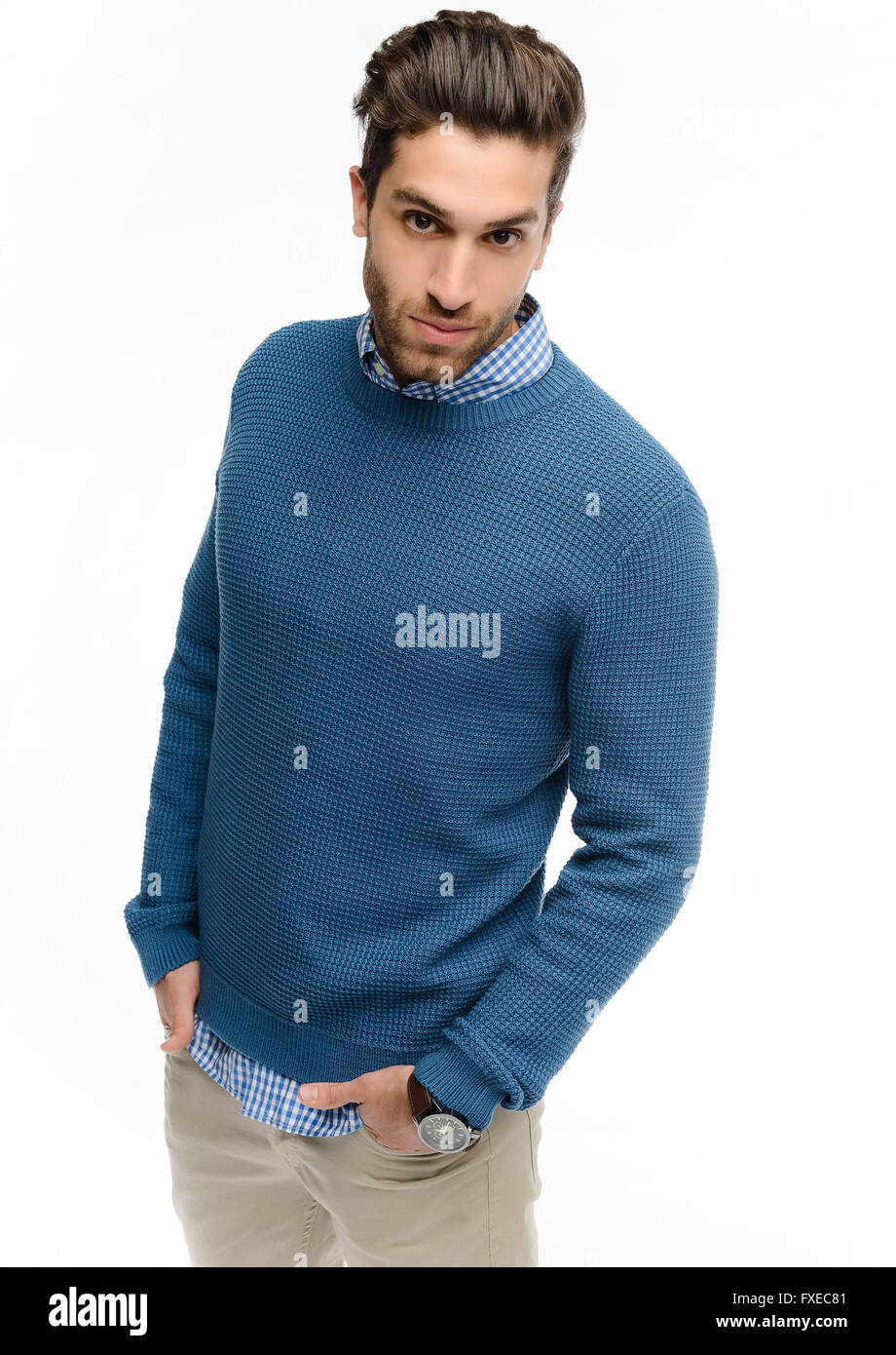 Male model in casual outfit Stock Photo - Alamy