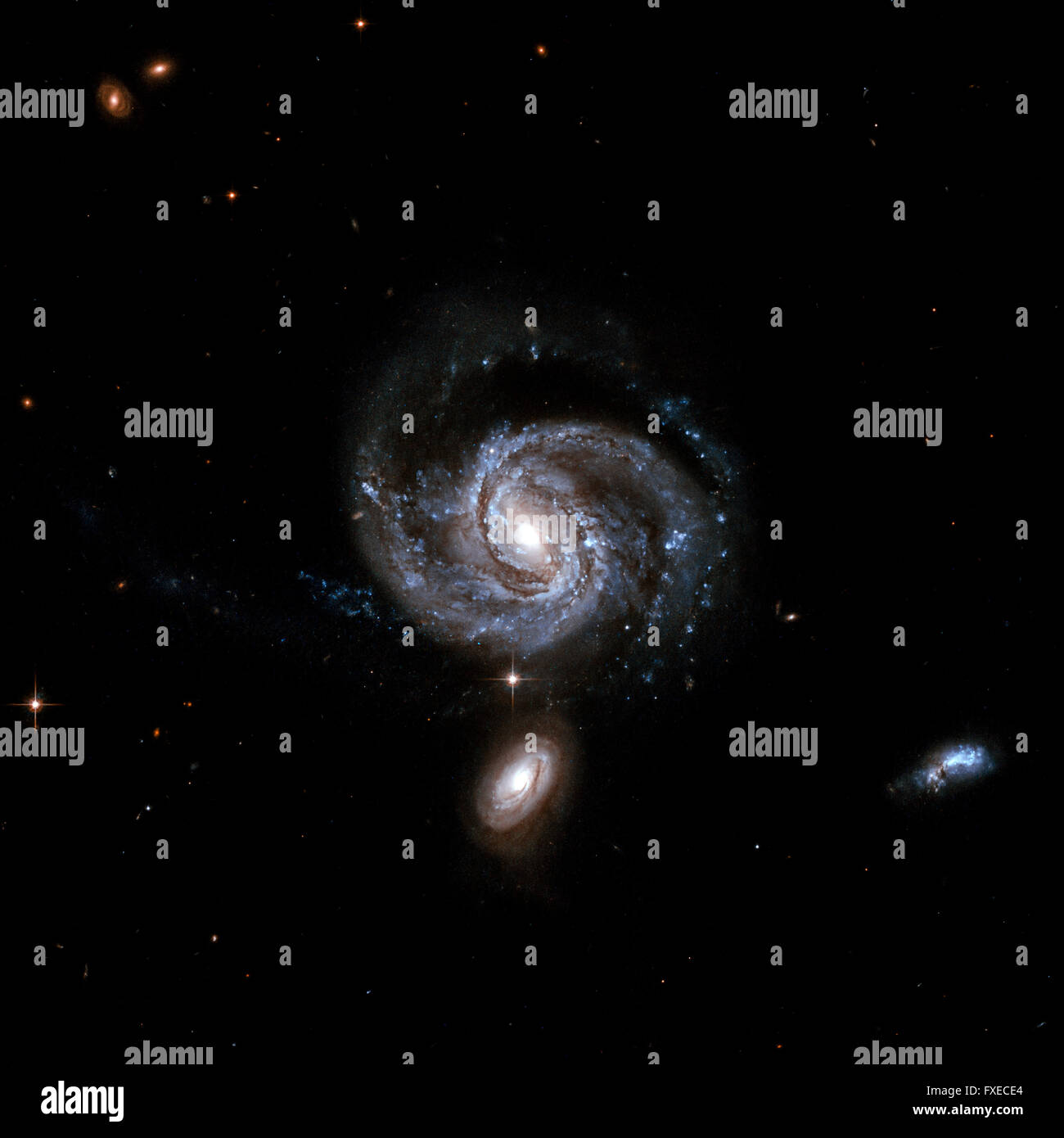 The galaxy system with a bright optical center Stock Photo - Alamy