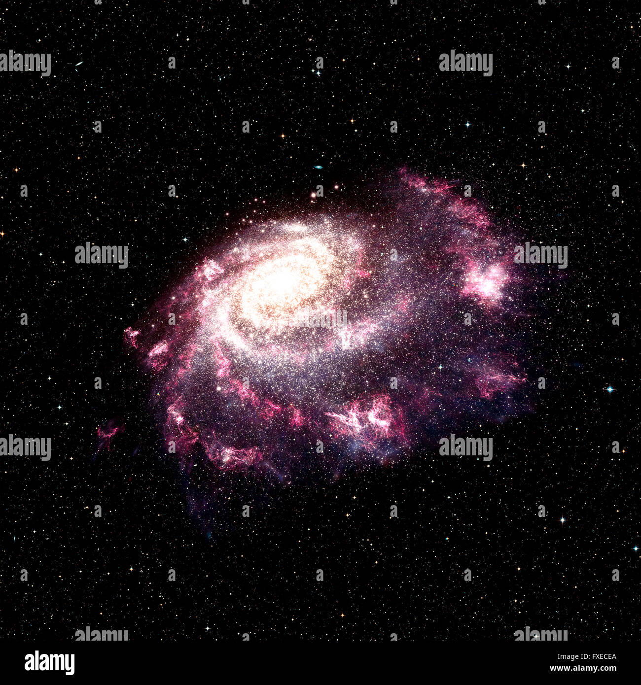 The galaxy system with a bright optical center Stock Photo - Alamy