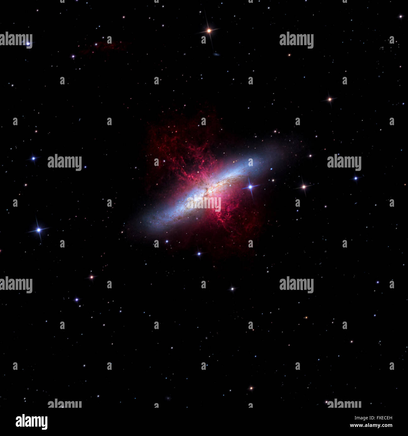 The galaxy system with a bright optical center Stock Photo - Alamy