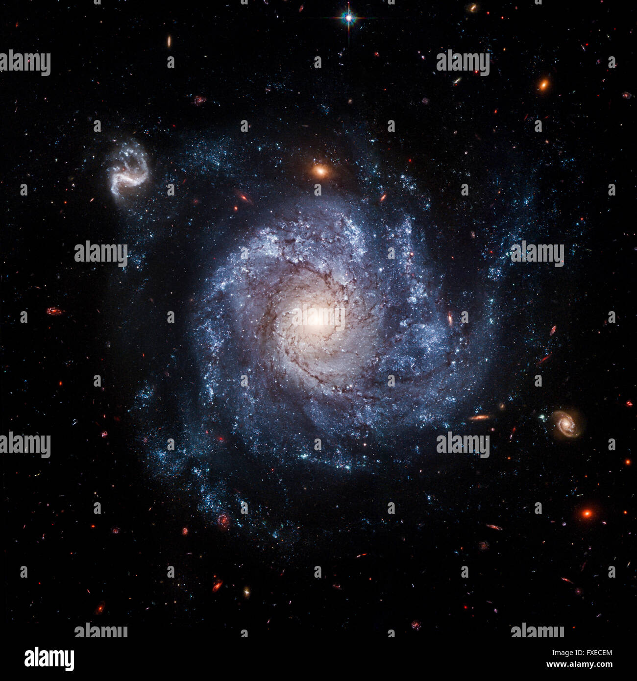 The galaxy system with a bright optical center Stock Photo - Alamy