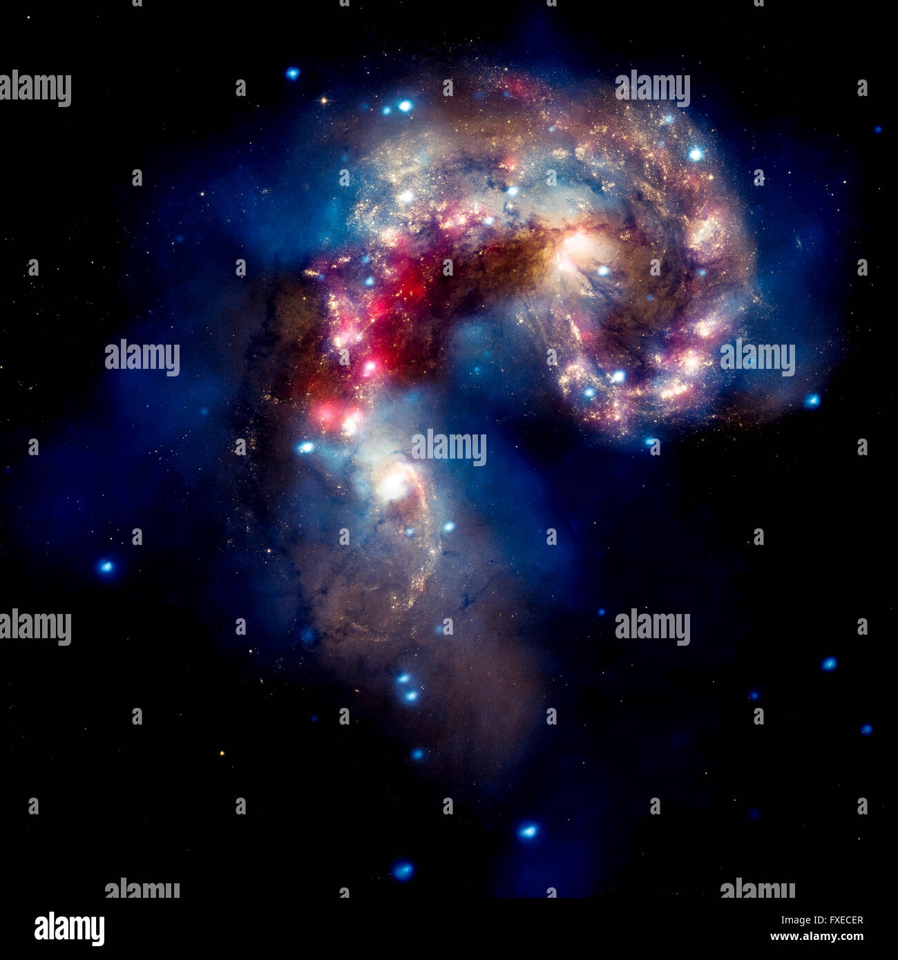 The galaxy system with a bright optical center Stock Photo - Alamy