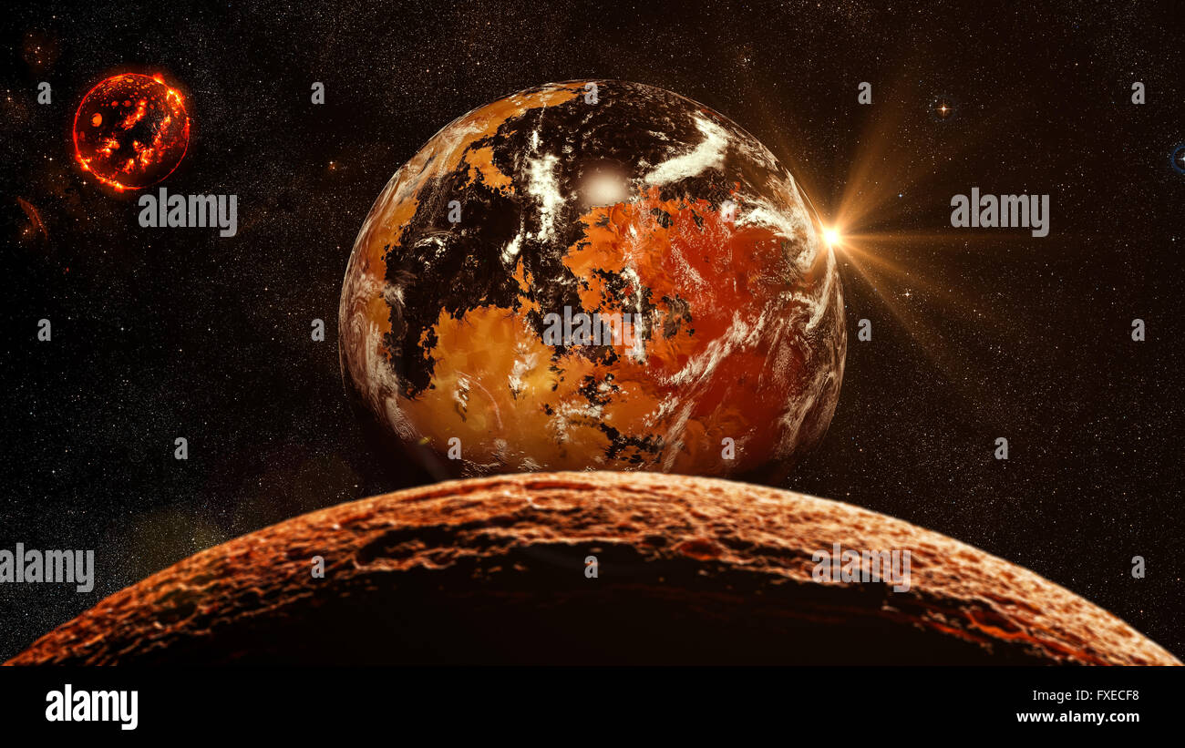 Fantasy Alien Exo Planet isolated galaxy space Stock Photo - Alamy
