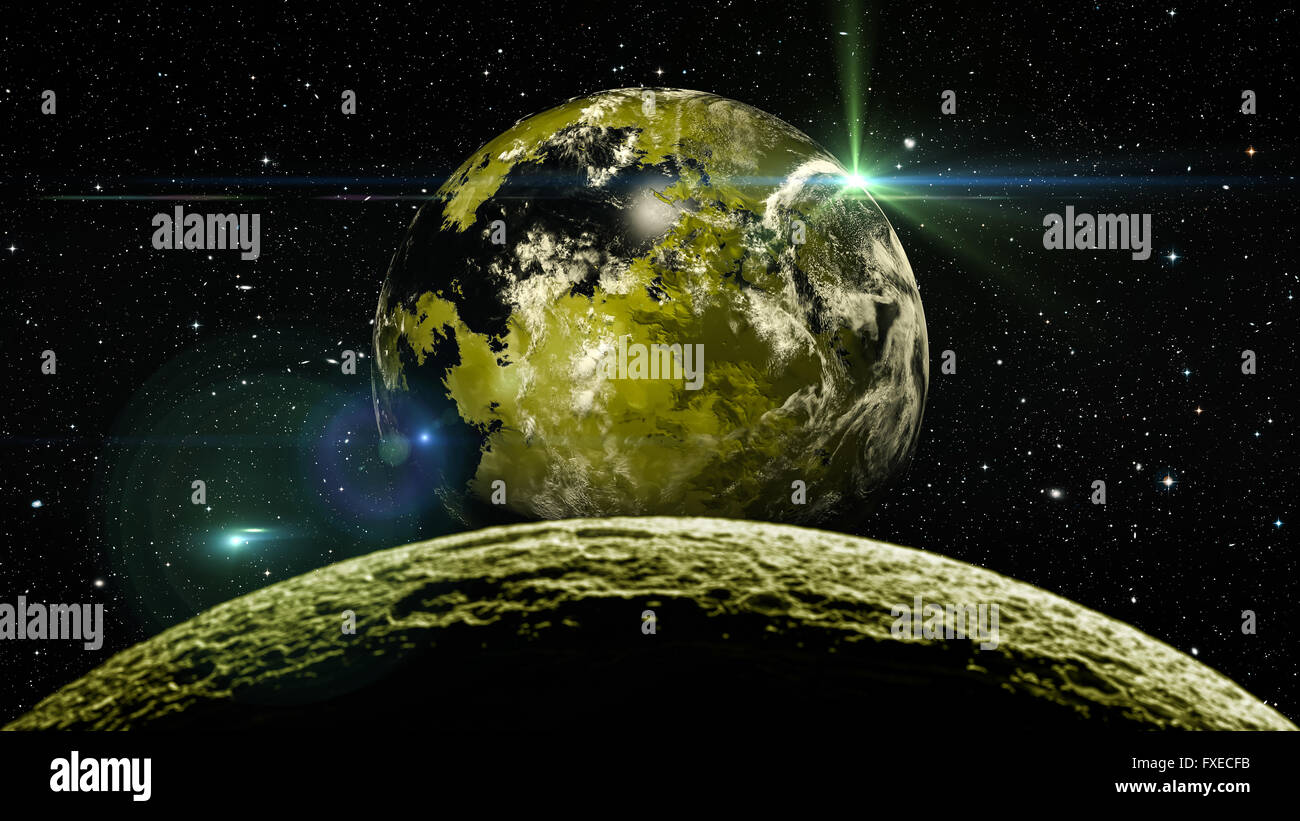 Fantasy Alien Exo Planet isolated galaxy space Stock Photo - Alamy