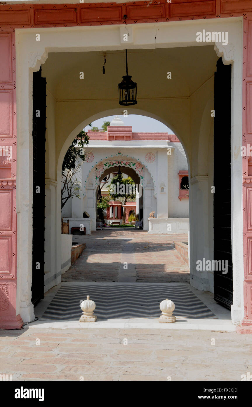 Entrance gateway.the Rawla Jojawar Heritage hotel in Jojawar Rajasthan ...
