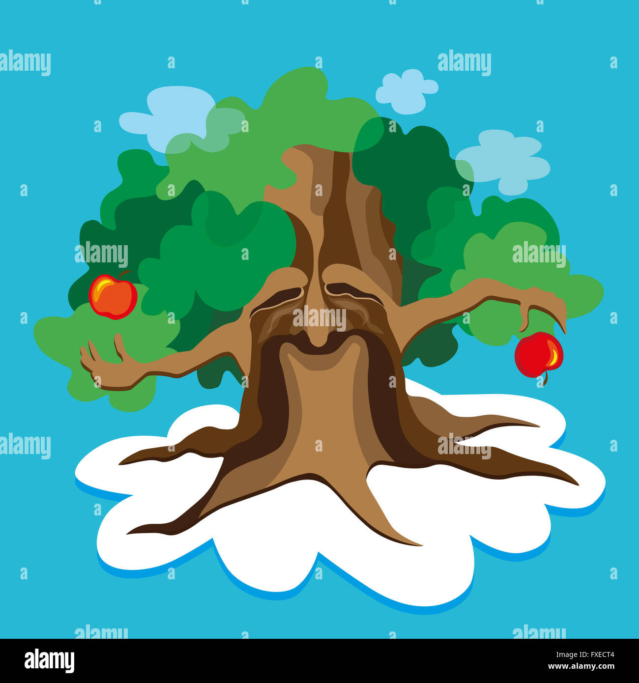 Magic tree on which they grow different fruits Stock Photo - Alamy