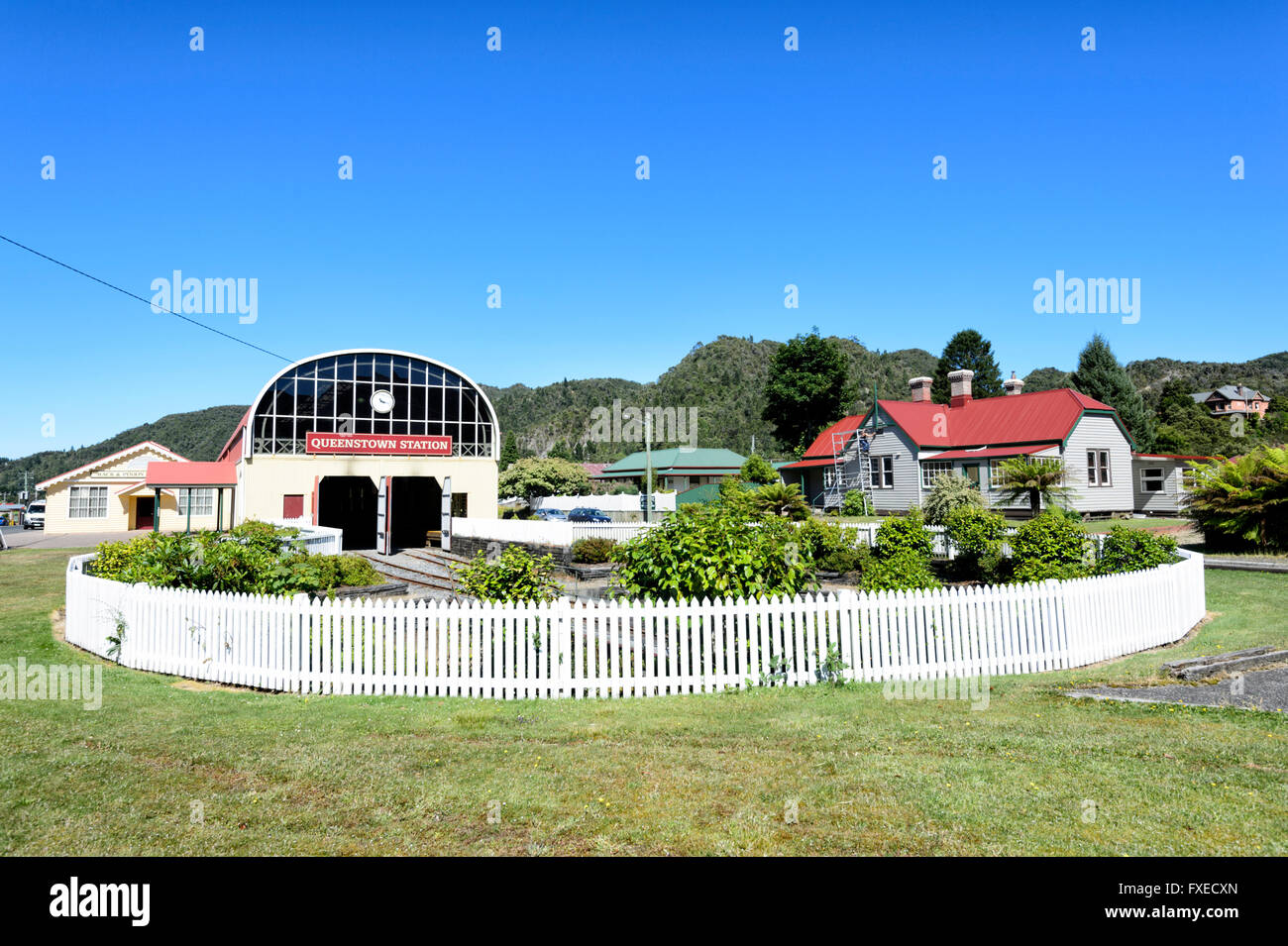 The Historic Queenstown Station, Queenstown, Tasmania, Australia Stock ...