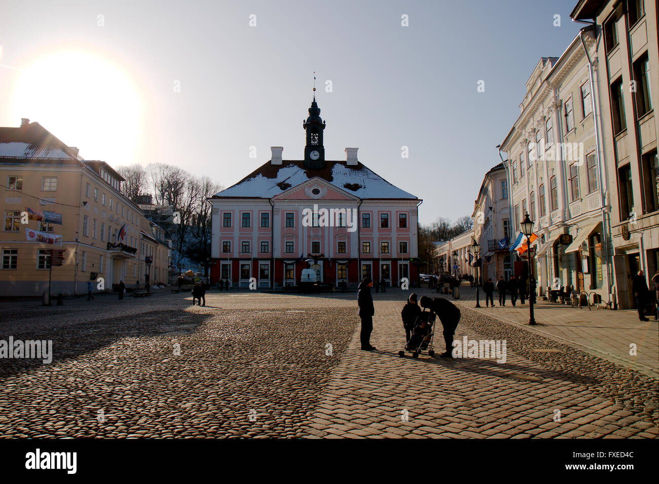 Tartu Town Hall Square in winter, Tartu, Estonia Stock Photo - Alamy