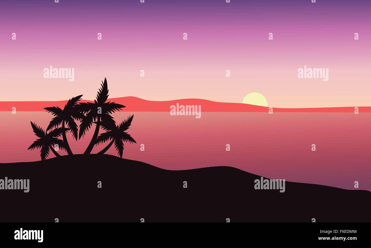 Beautiful sunrise on the beach Stock Vector Image & Art - Alamy