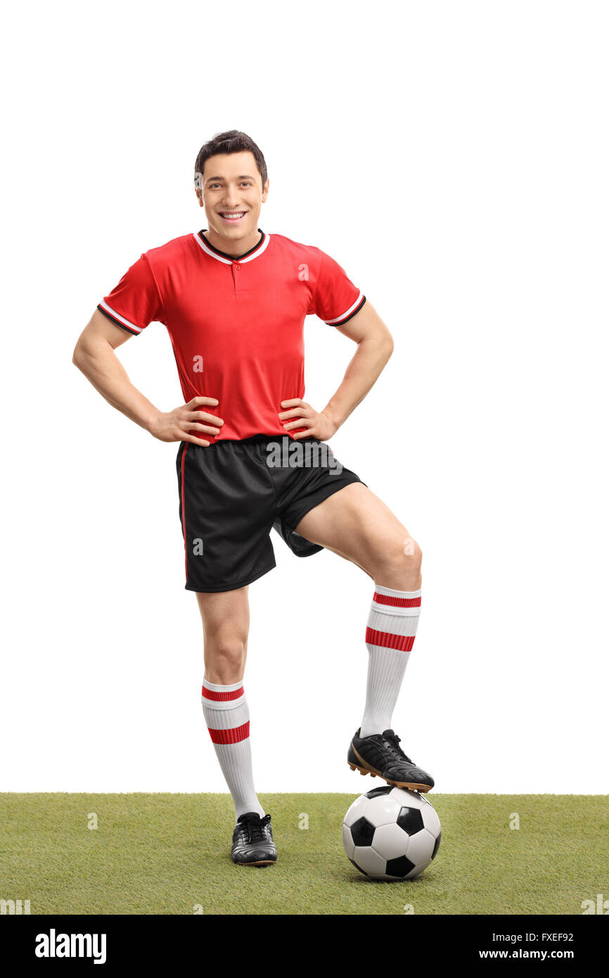 Man stepping on soccer ball hi-res stock photography and images - Alamy
