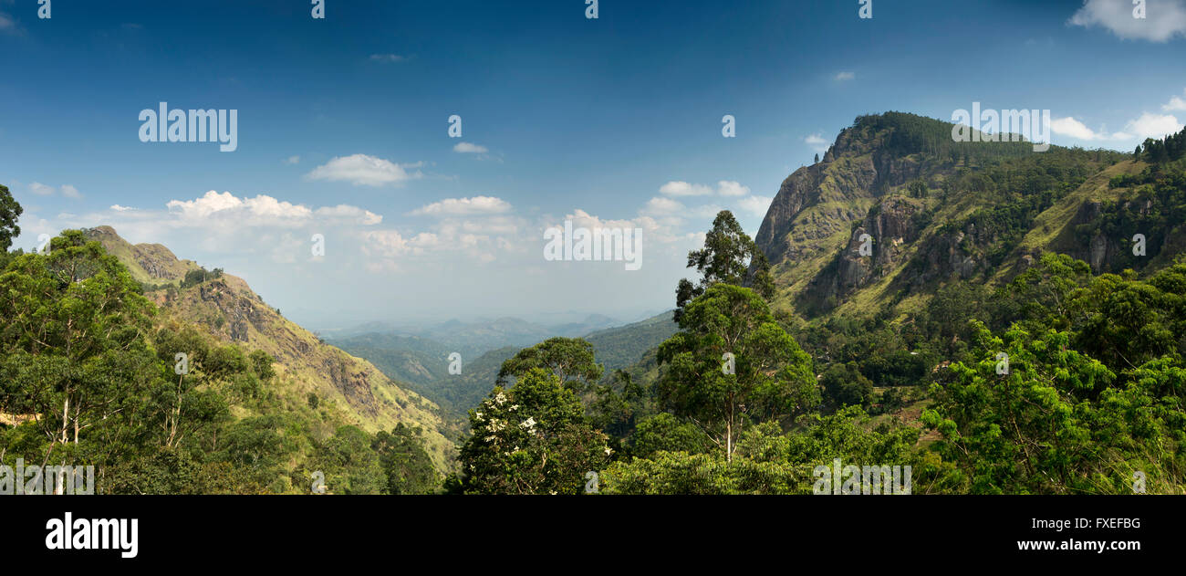 Sri Lanka, Ella, panoramic view of Ella rock from the CHC Rest House ...